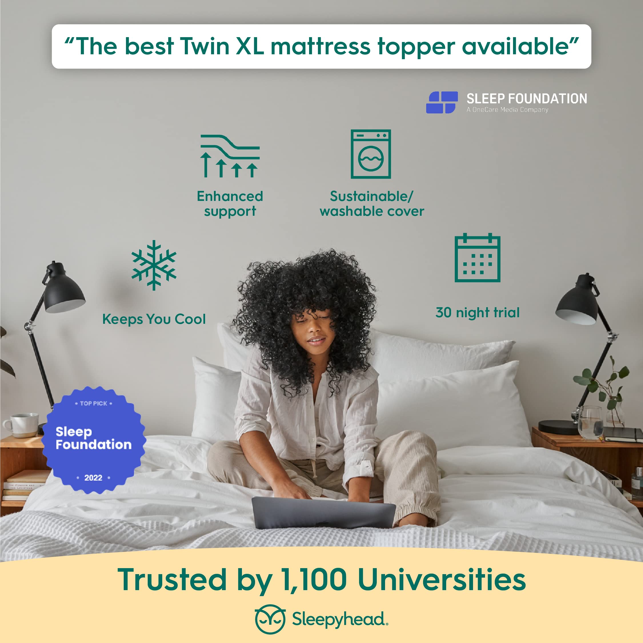 Sleepyhead Copper Mattress Topper Full - 3" Copper-Infused Memory Foam ...