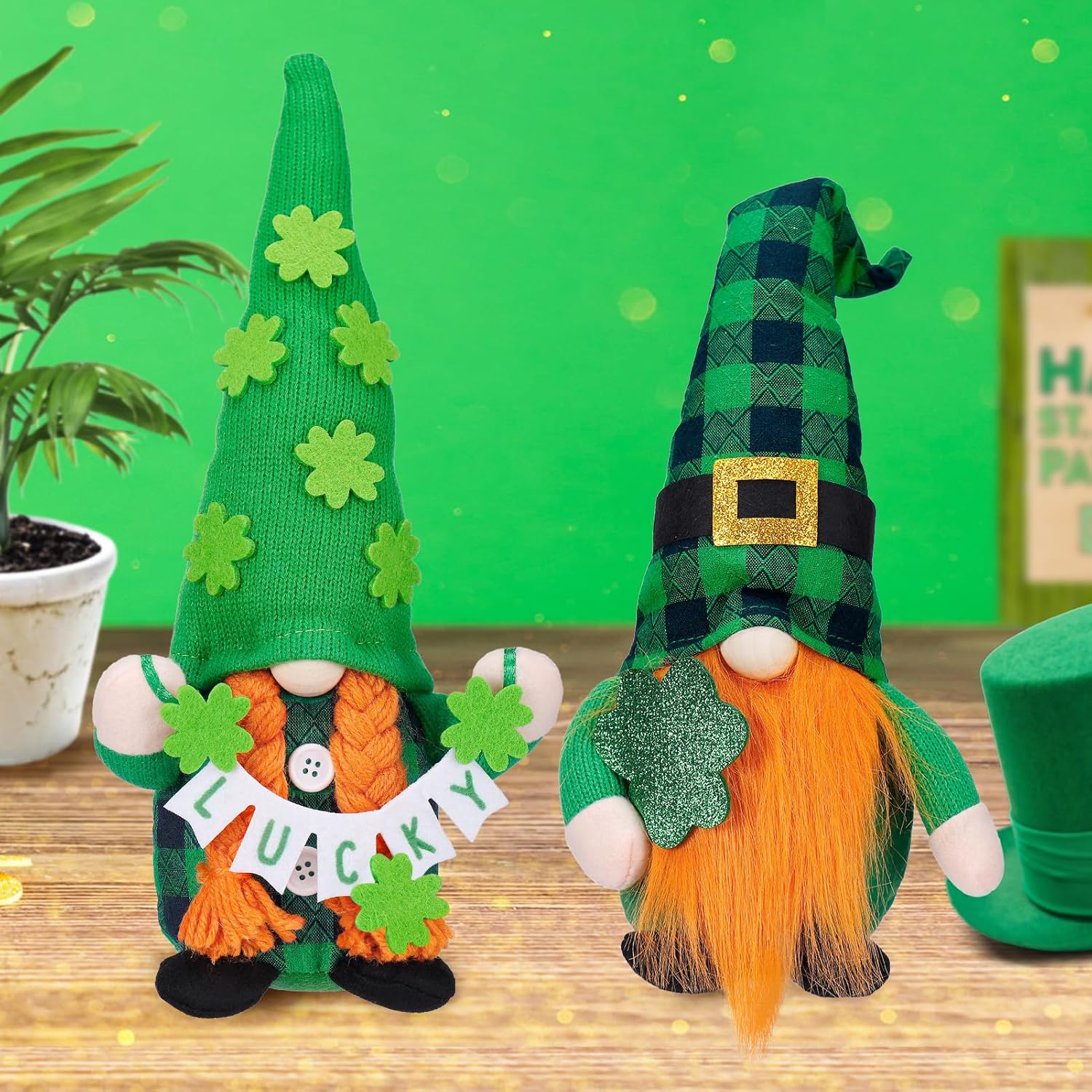 Amazon.com: Alphatool St.Patrick's Day Gnomes- Handmade Irish Shamrock ...