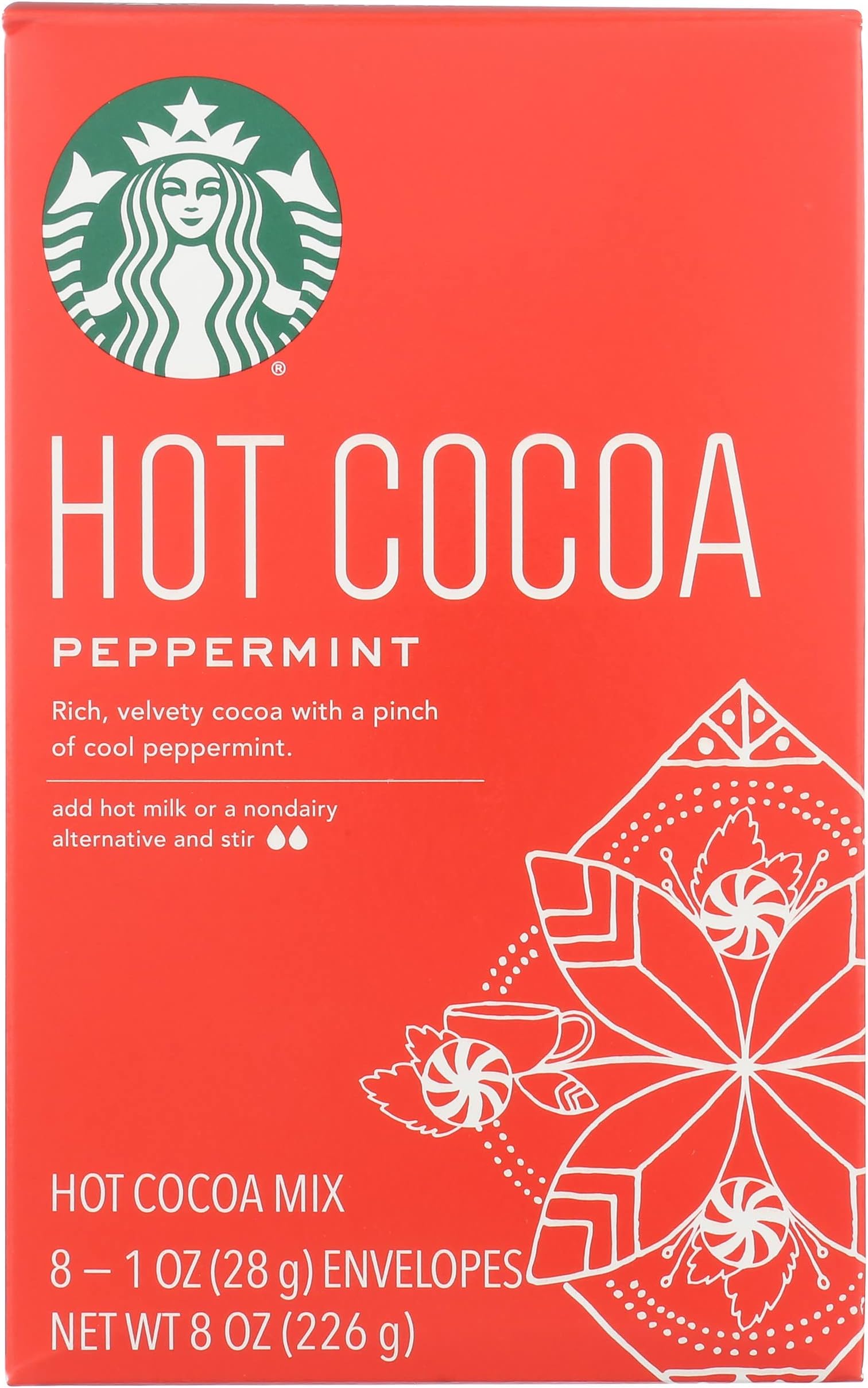Amazon.com : Starbucks Hot Cocoa Mix Packets, Peppermint Flavor, Rich ...