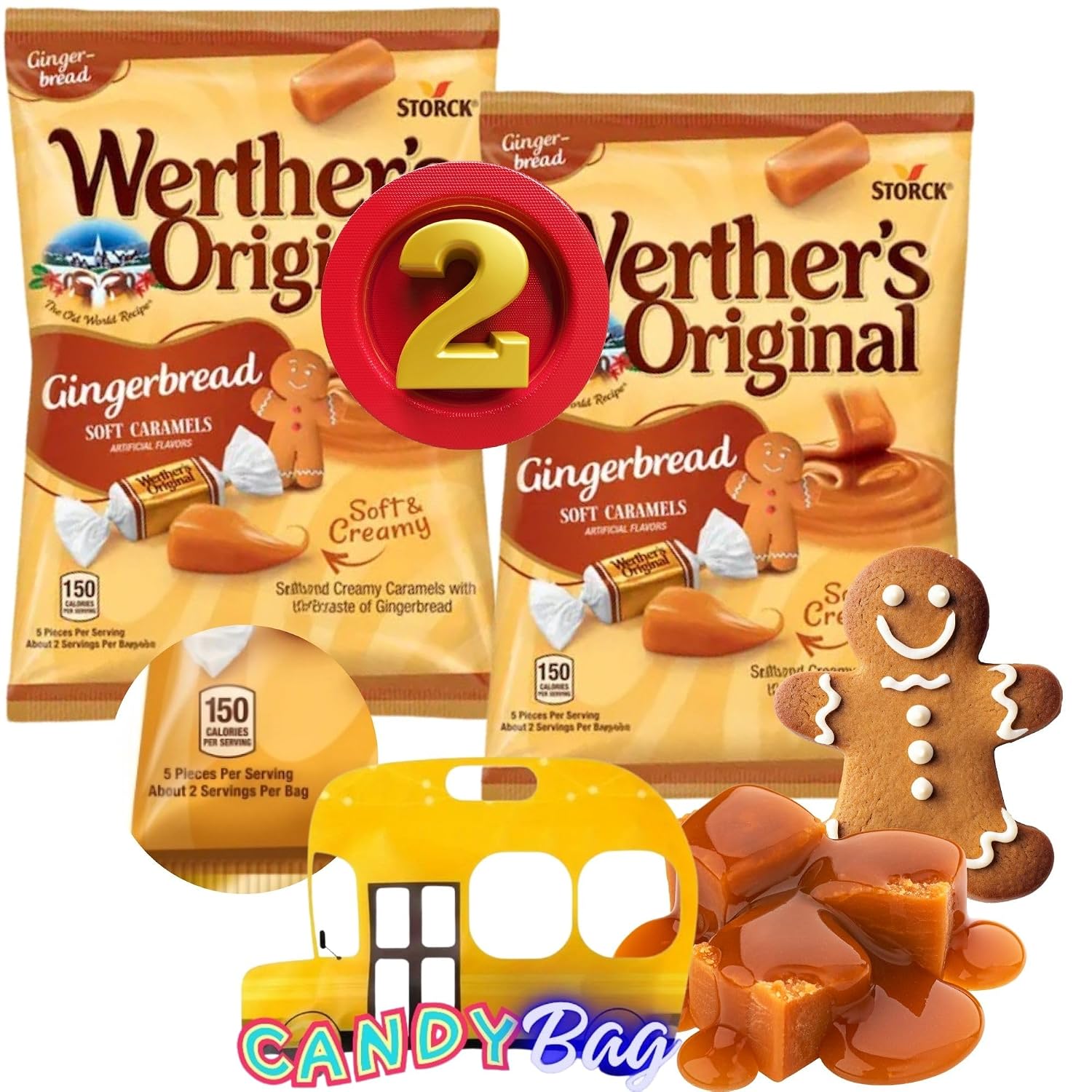 Amazon.com : (PACK OF 2) Werther's Original Gingerbread Soft Caramels ...