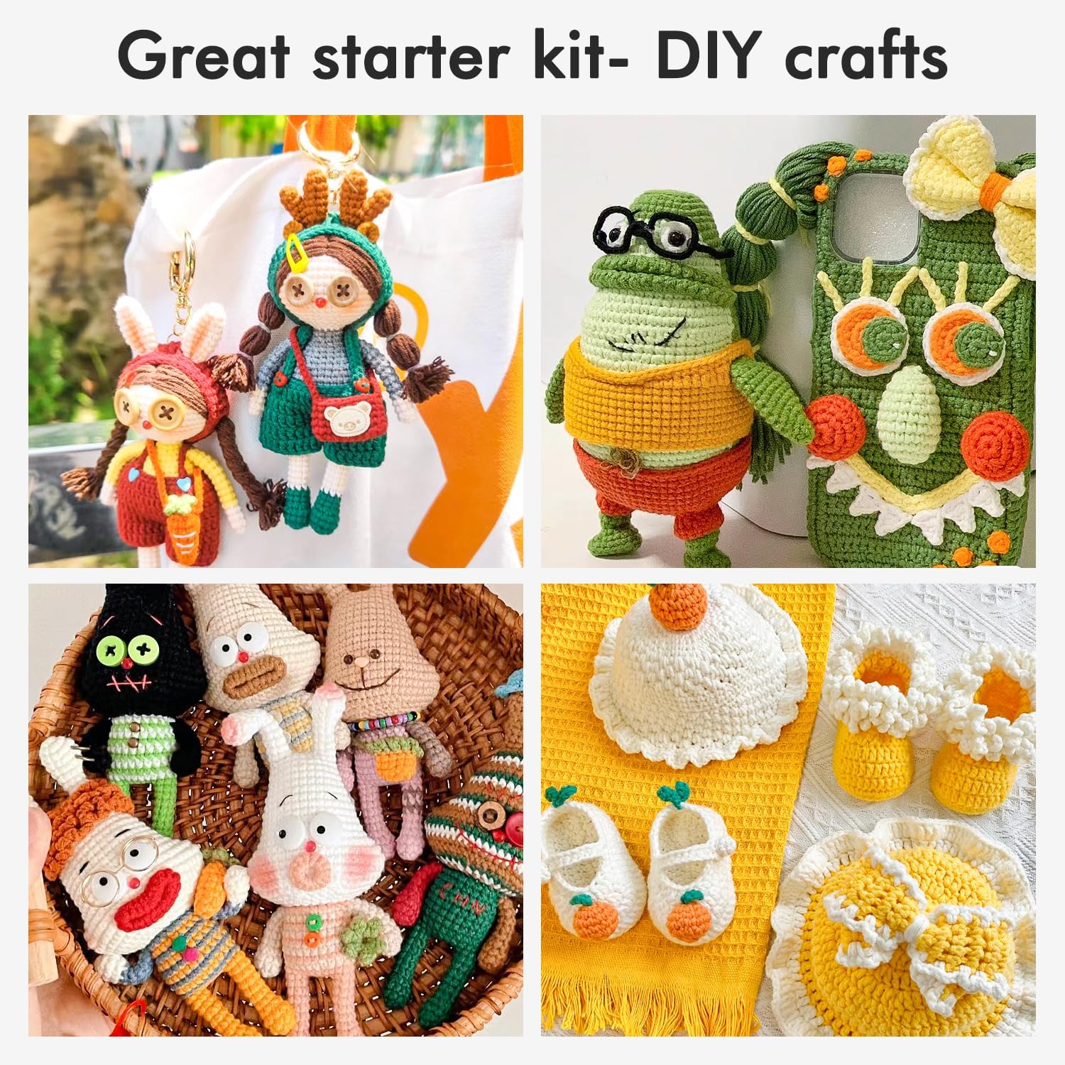 Inscraft Kit de hilo de ganchillo para principiantes, 1440 yardas, 32 ...