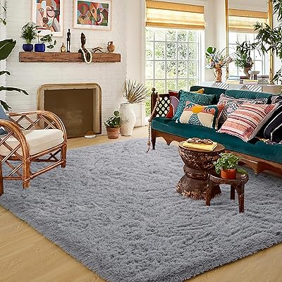 Amazon.com: Toneed Fluffy Area Rug for Bedroom Living Room, 5 x 8 Feet ...