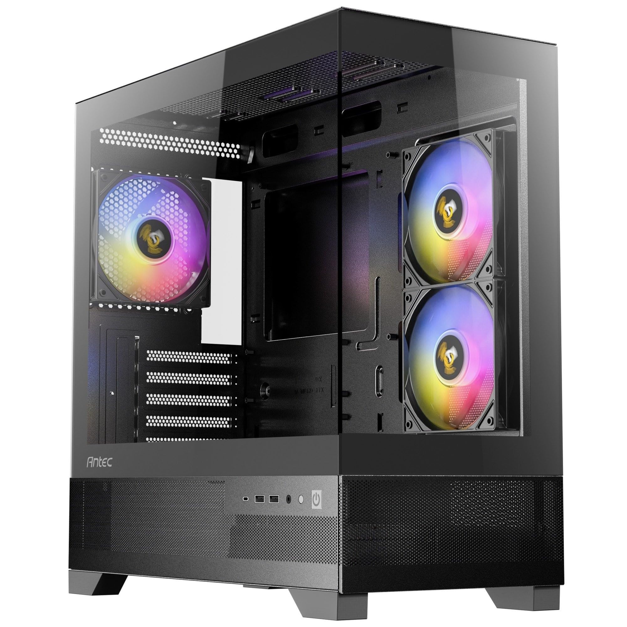 Amazon.com: Antec CX500M RGB MicroATX Tempered Glass Black PC Gaming ...