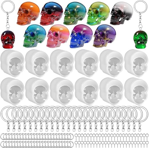 Amazon.com: 12 PCS Mini Skull Resin Molds, Little Skull Molds with 12 ...