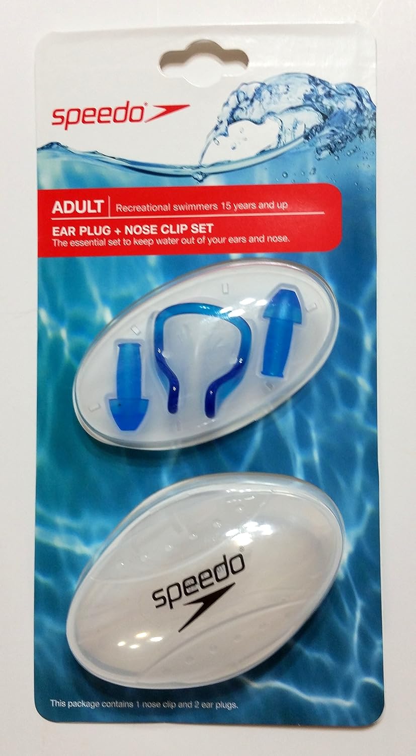 Amazon.com: Speedo Adult Ear Plugs (1 Pair) and Nose Clip (1) Set for ...