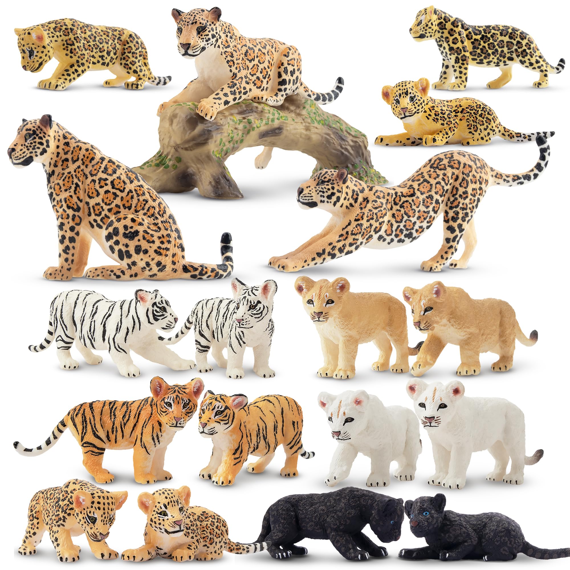 Amazon.com: Toymany 19PCS Safari Animals Figurines Includes Lions ...