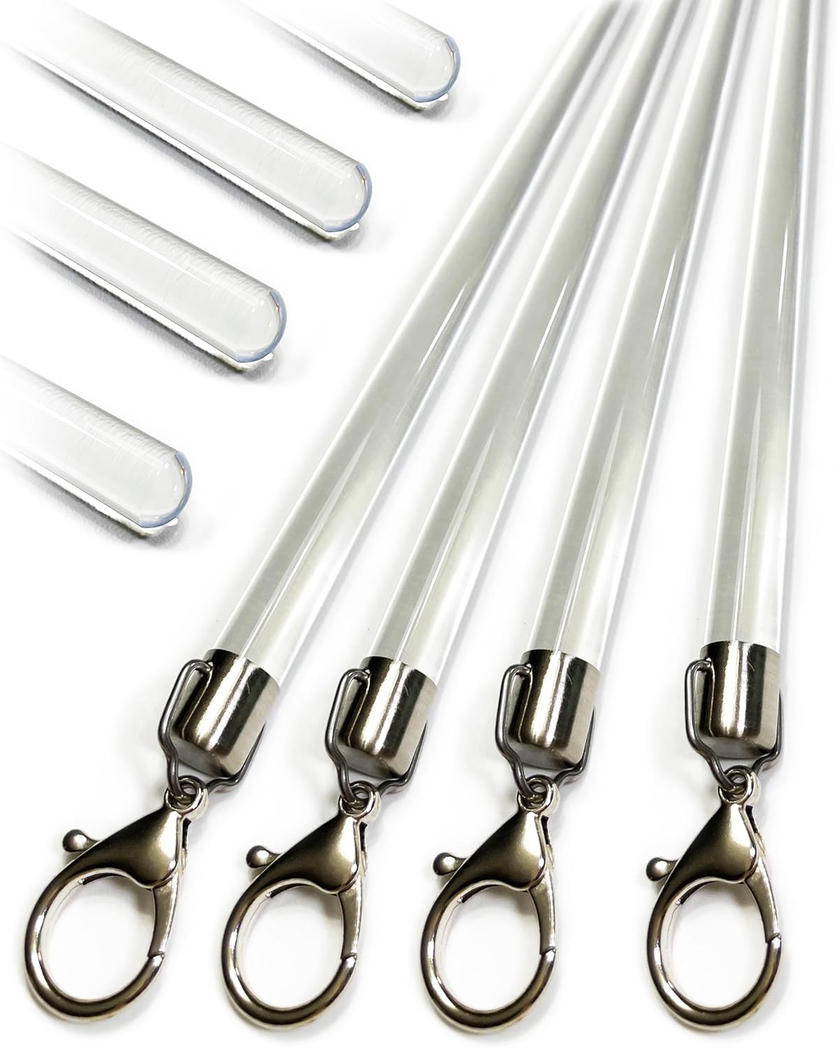 Amazon.com: OooWow 46 inch (4 Pack) Steel Cap Acrylic Curtain Pull Wand ...