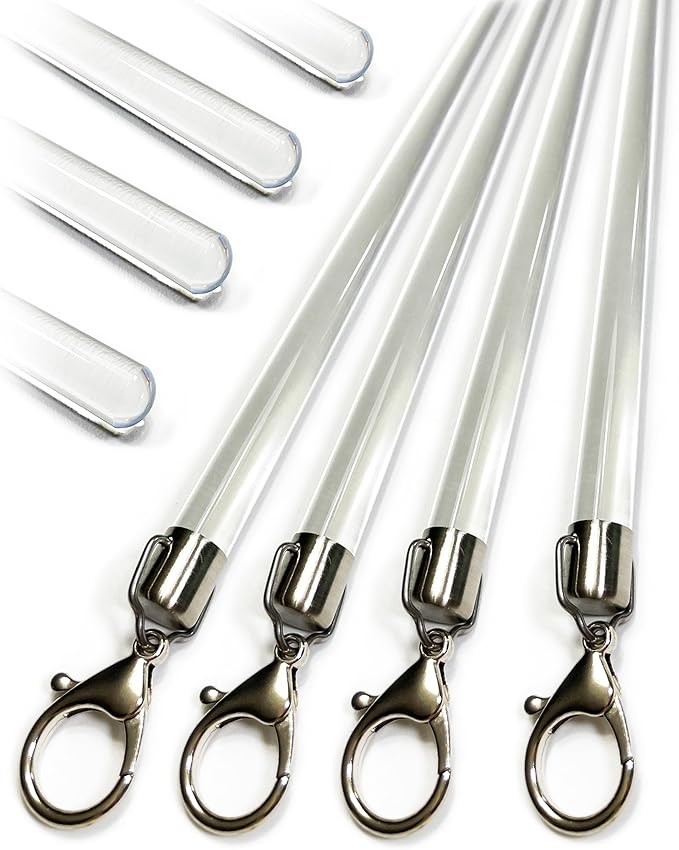 Amazon.com: OooWow 46 inch (4 Pack) Steel Cap Acrylic Curtain Pull Wand ...