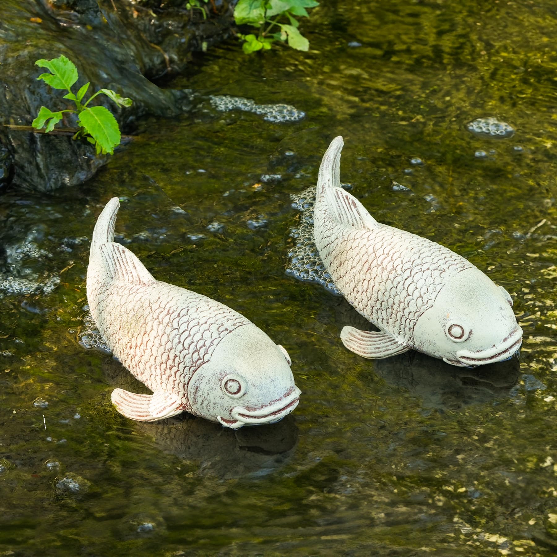 Snapklik.com : Set Of 2 Koi Fish Decor, Large Outdoor Garden Statues ...