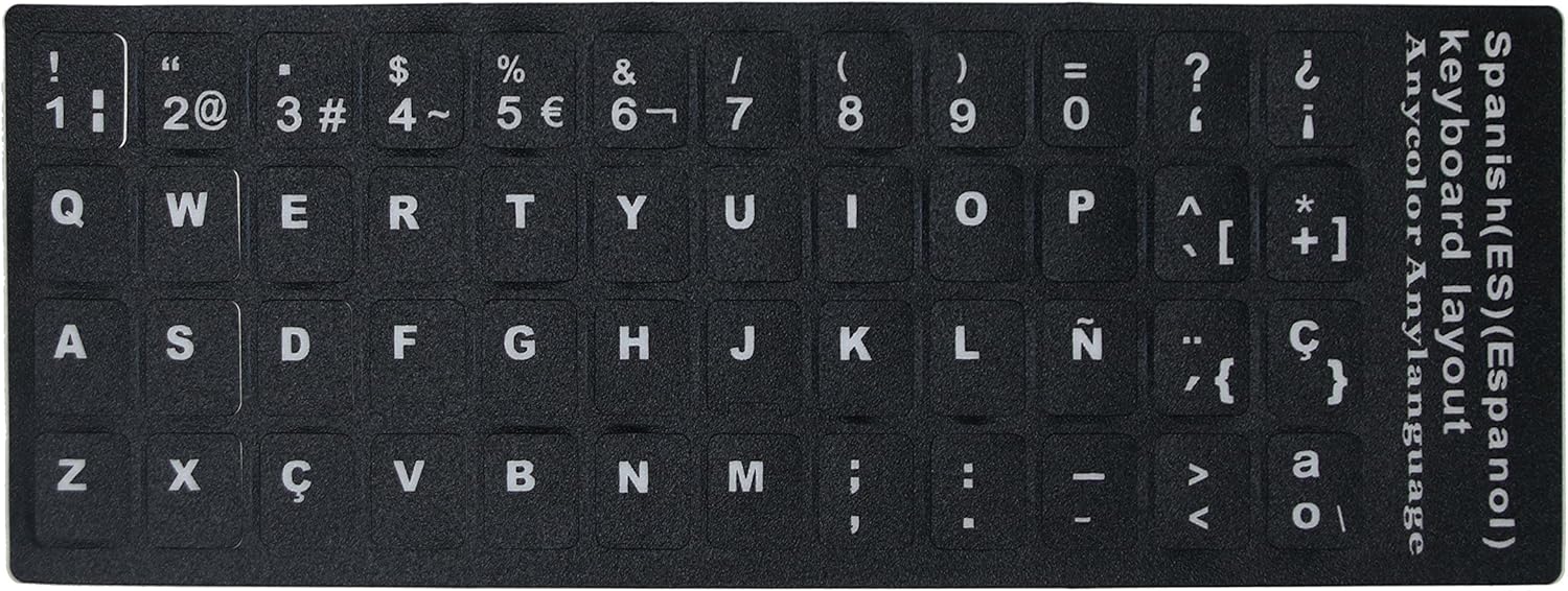 [2PCS PACK] Spanish Keyboard Stickers, Spanish Keyboard Stickers with ...