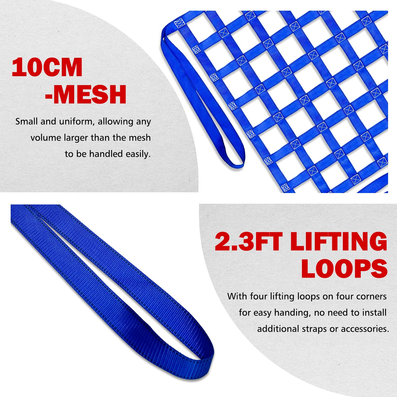 Snapklik.com : FITHOIST Cargo Lifting Net 770LBS, 328x328 Safety Straps ...