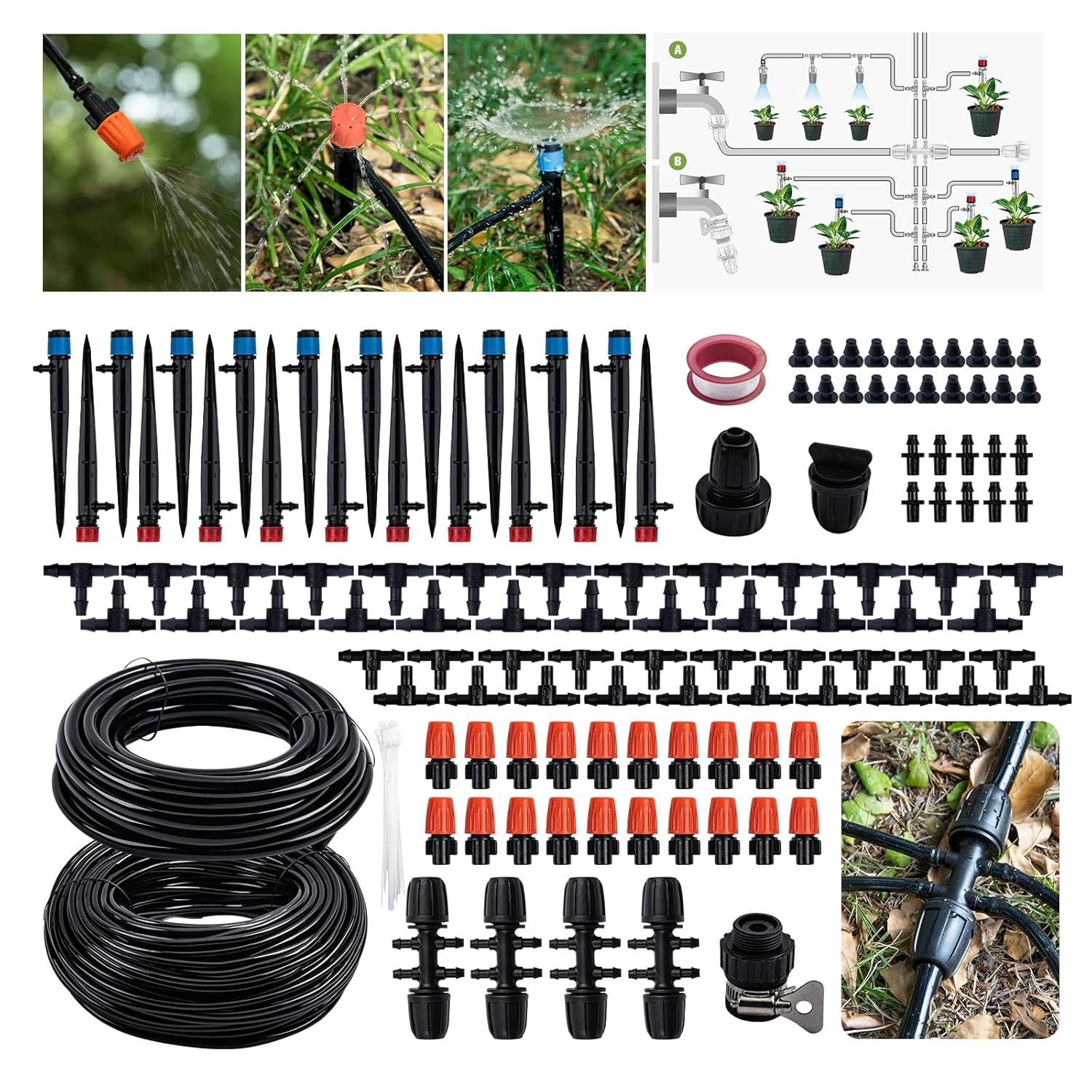 Amazon.com : CHANGE MOORE Drip Irrigation Kit, 226FT Greenhouse Garden ...