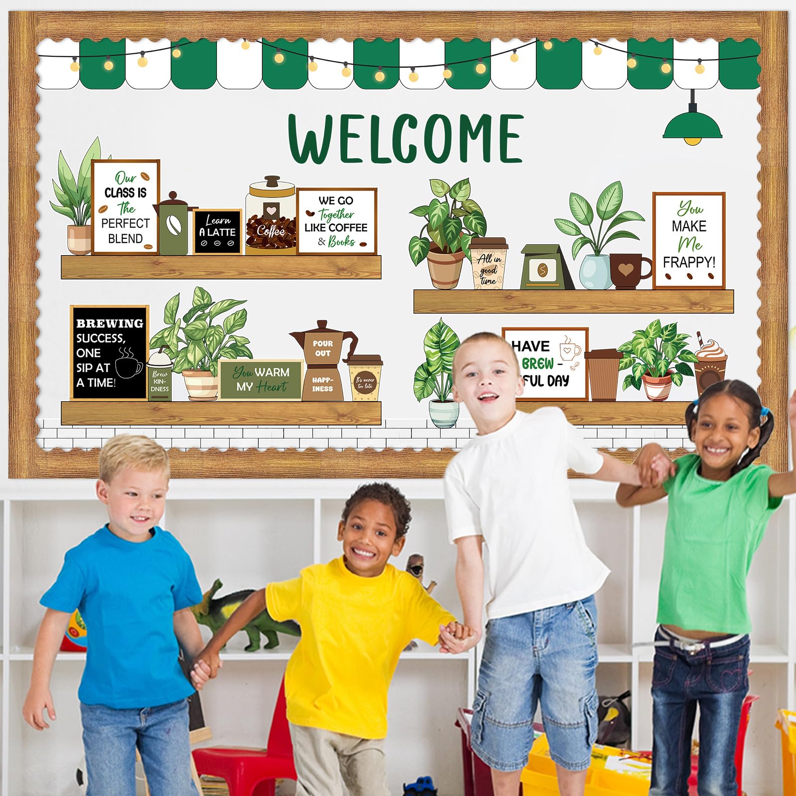 Snapklik.com : Welcome Bulletin Board Coffee Greenery Bulletin Board ...
