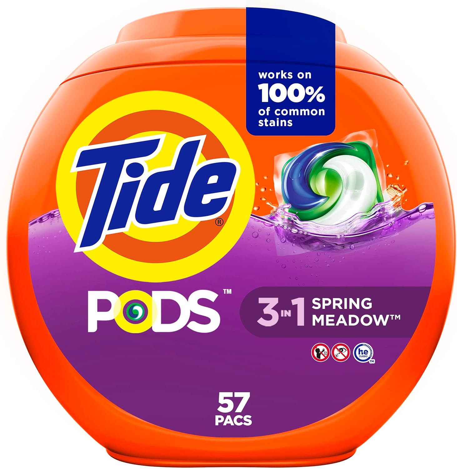 Amazon.com: Tide PODS Laundry Detergent Soap Pacs, HE Compatible, 57 ct ...