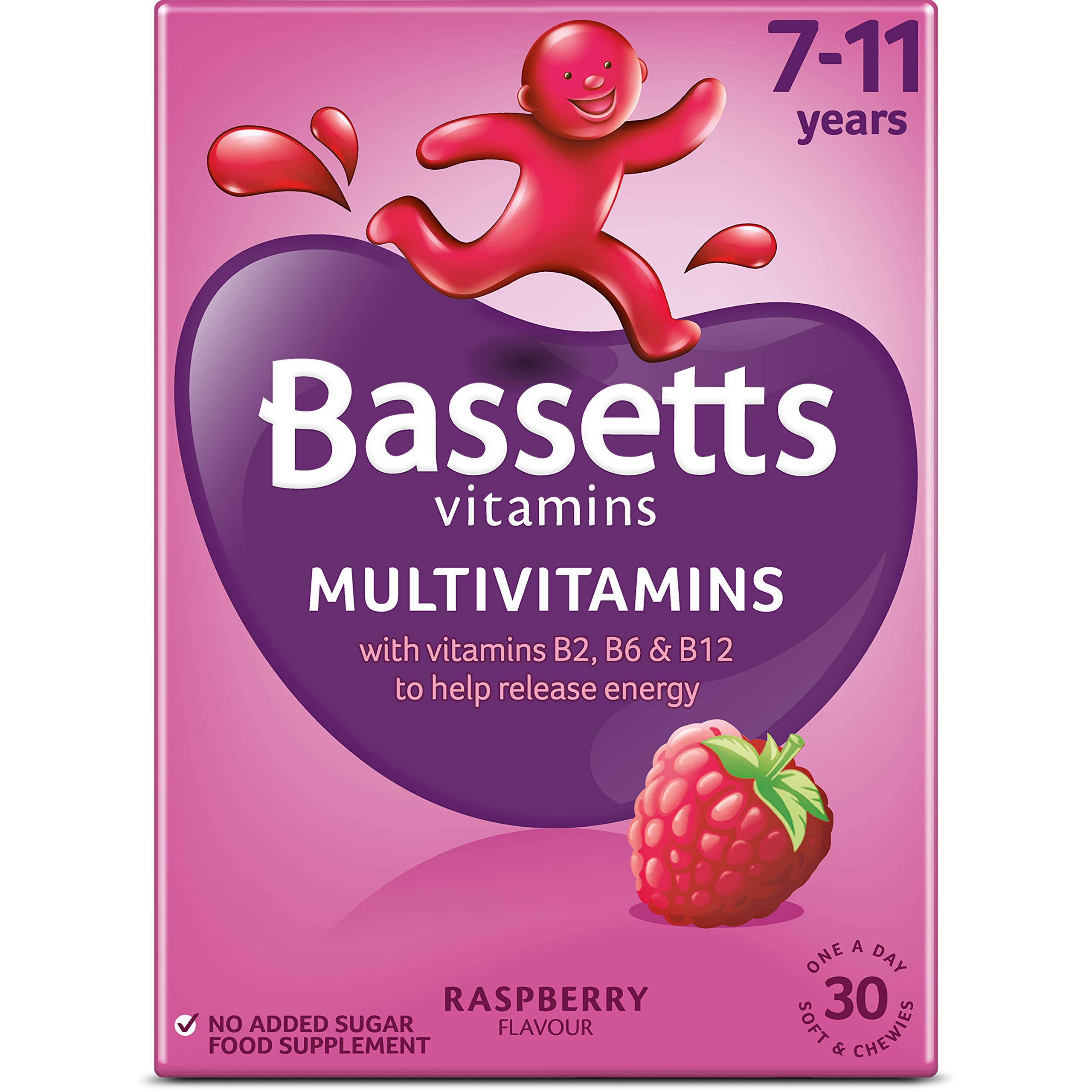 Bassetts Vitamins Multivitamins, Raspberry Flavour, 7-11 Years, 30 ...