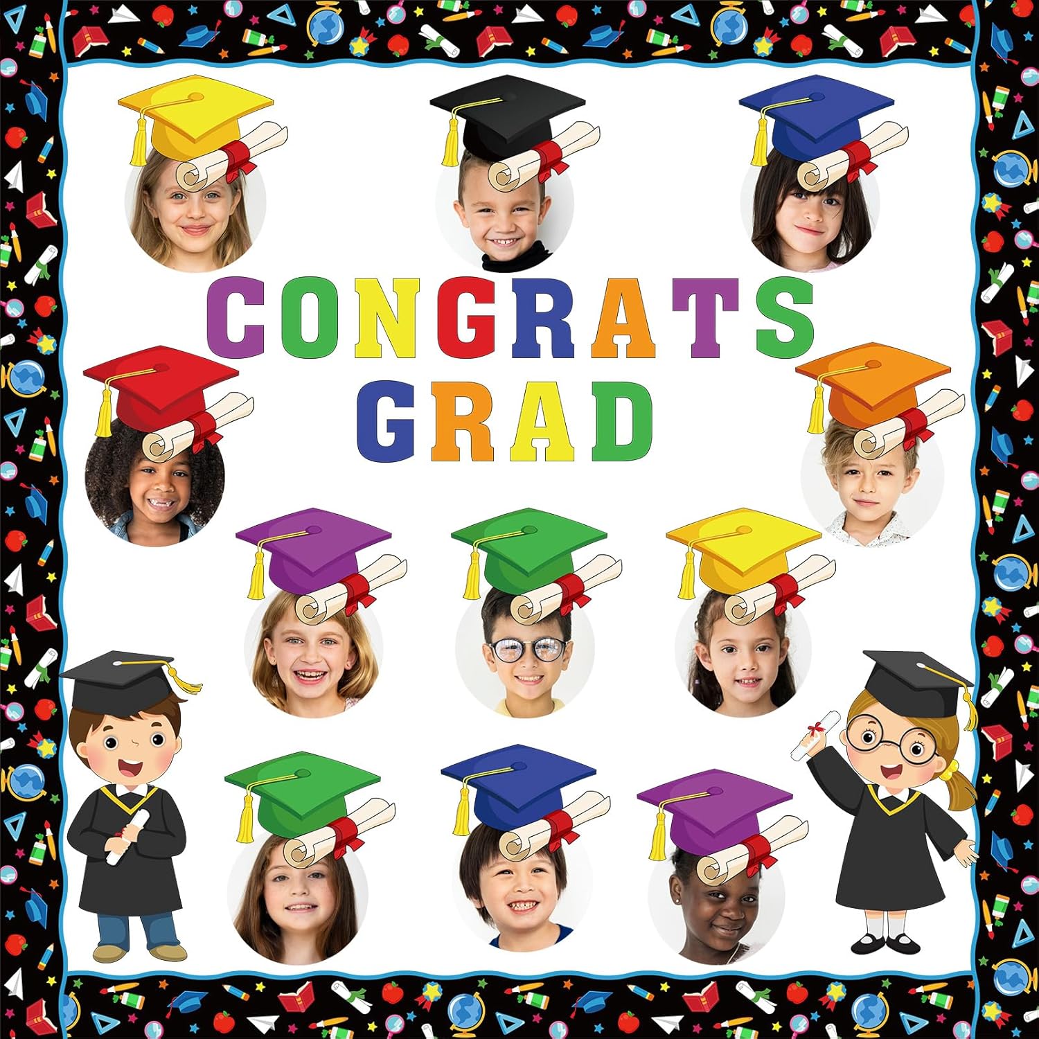 Amazon.com: Chiisong Kindergarten Graduation Bulletin Board Decoration ...