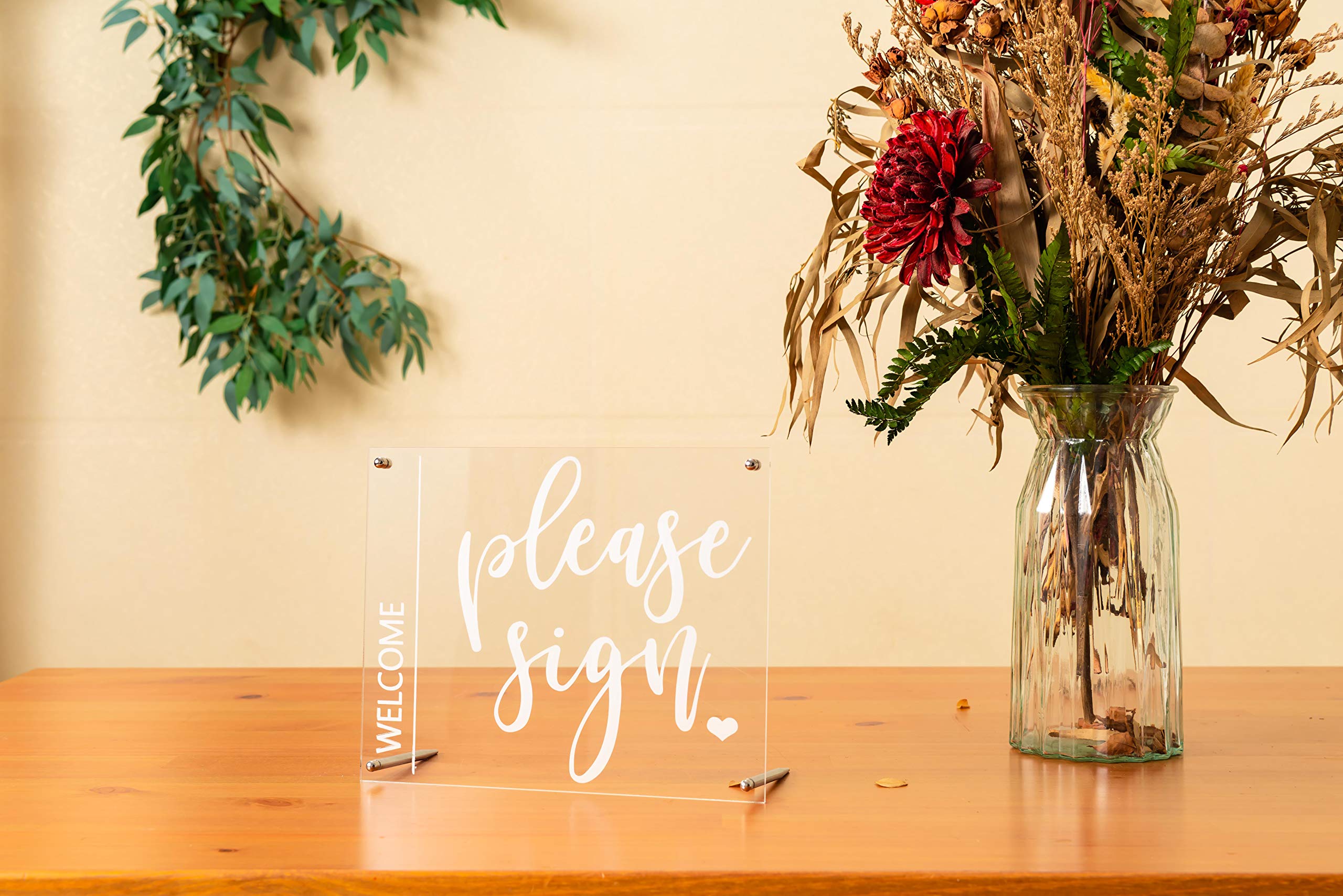 Calculs Wedding Sign Guest Book Table Sign - ?Please Sign? Acrylic ...