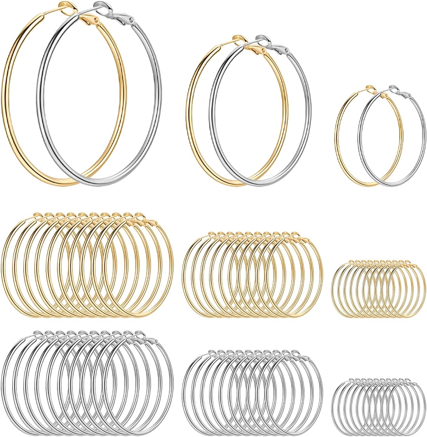 Amazon.com: DANGLING 72Pcs Beading Hoop Earrings Finding ...