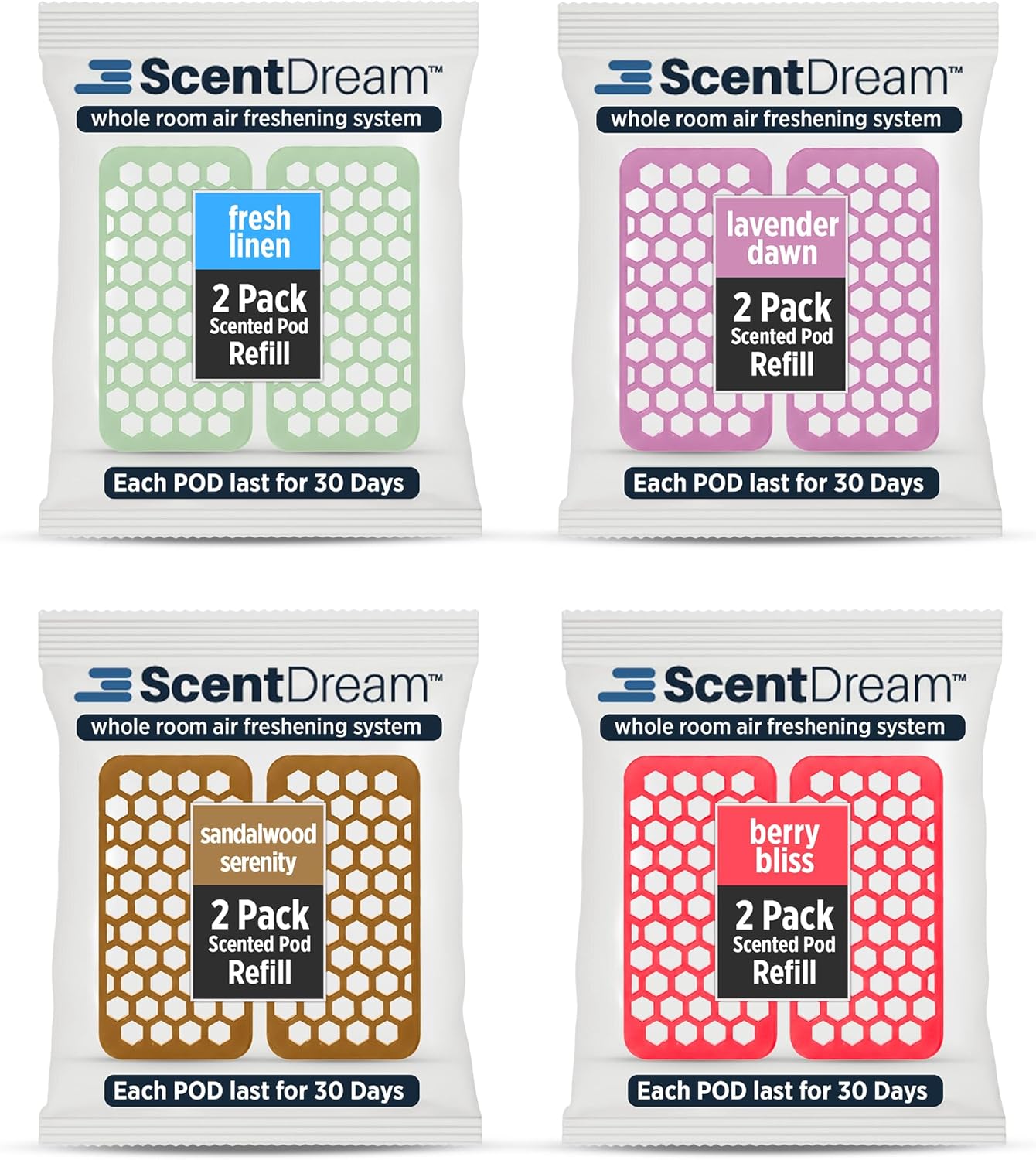 Amazon.com: ScentDream Refill Variety Pack (4) Scents total of (8) Pods ...