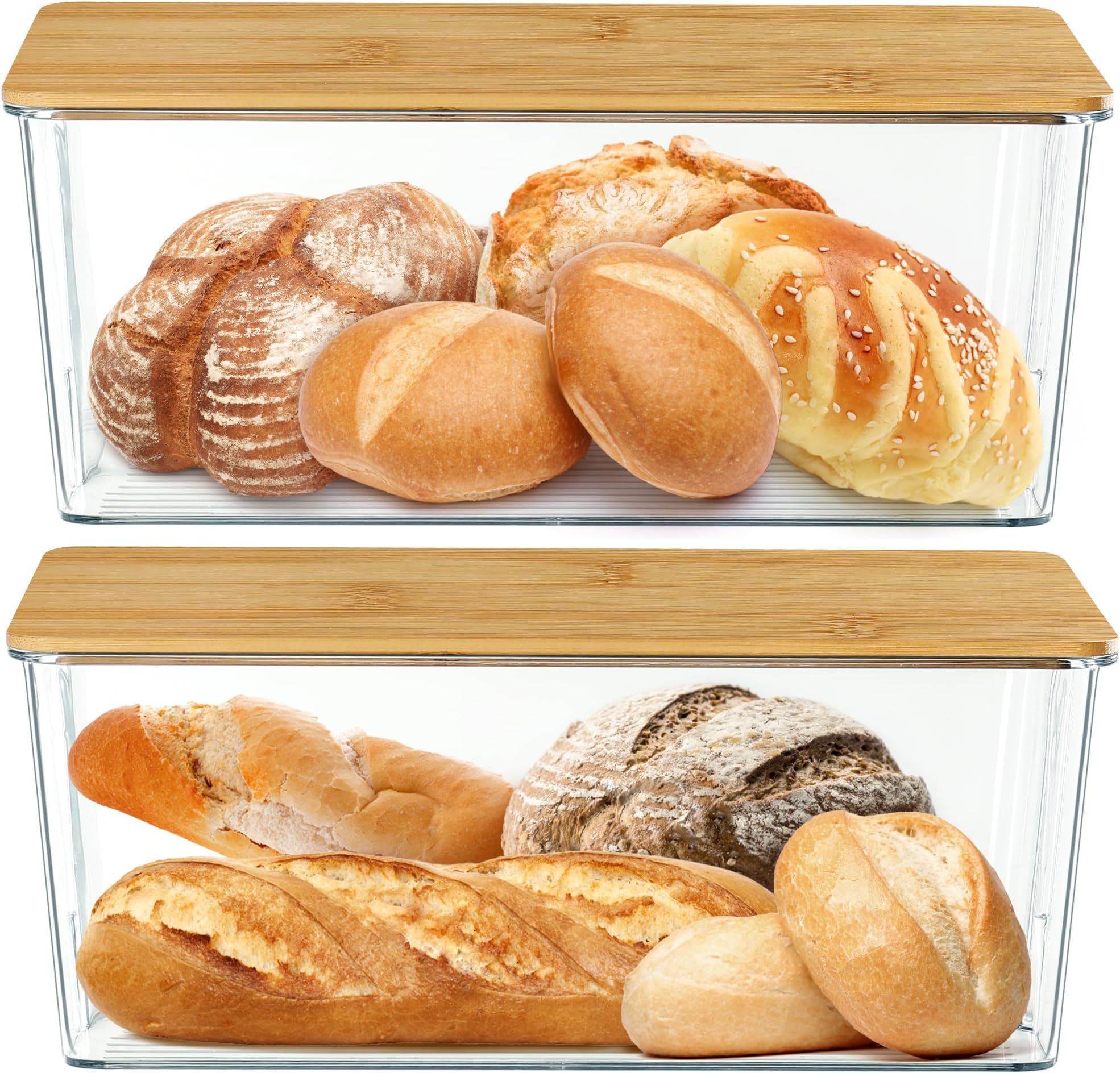 Amazon.com: Bread Container Storage Box Clear Plastic, Homemade Loaf ...