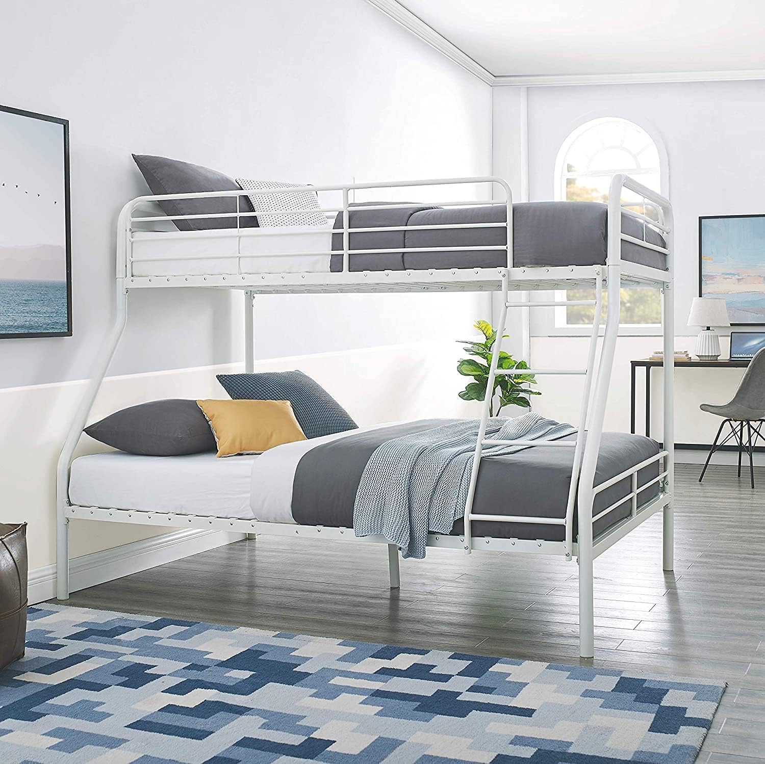 Abubakar Enterprises Twin-Over-Full Metal Bunk Bed, Easy Assembly ...