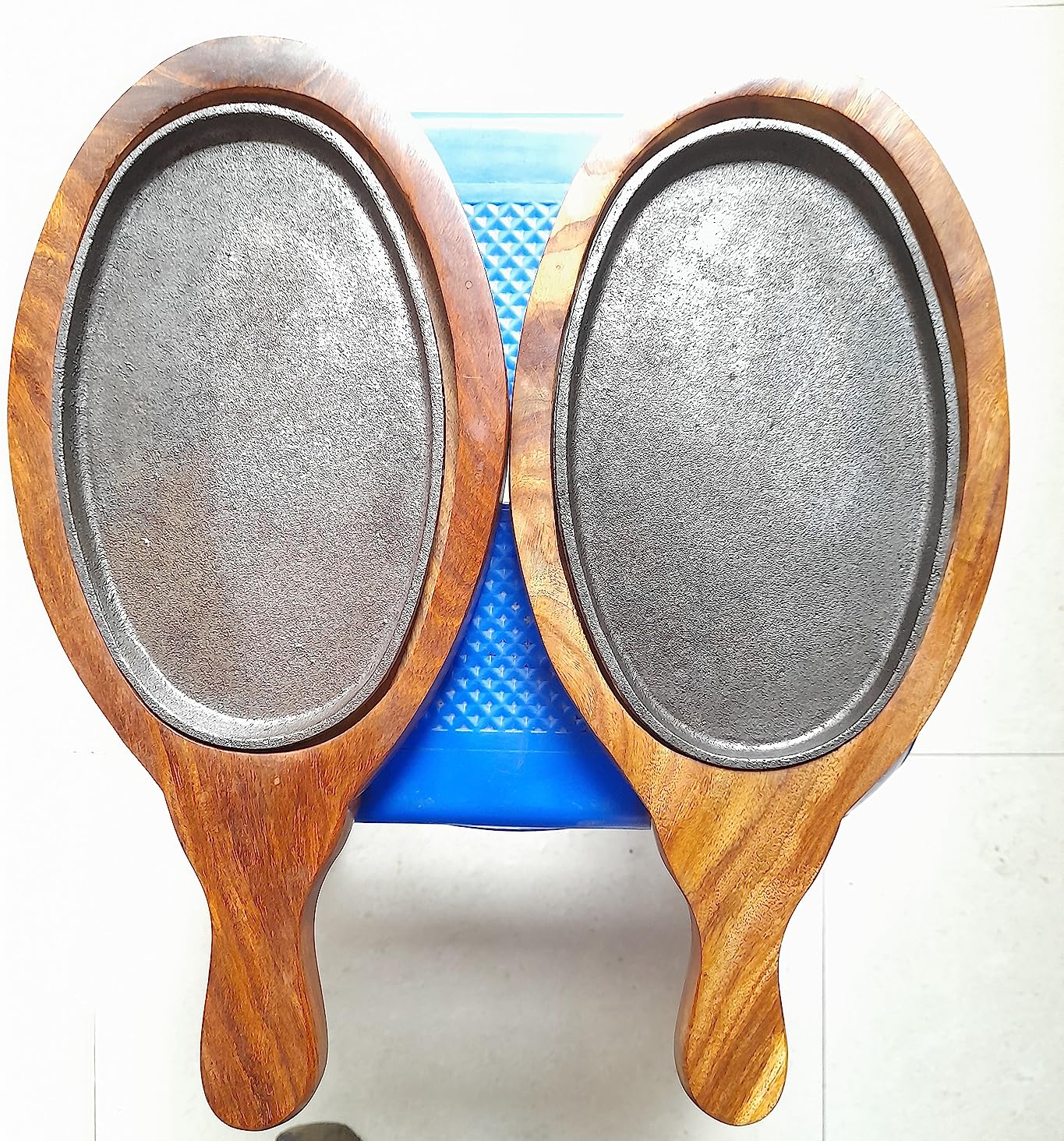 Buy Bat Shape Cast Iron Sizzler Plate with Wooden Stand/Oval Sizzler ...