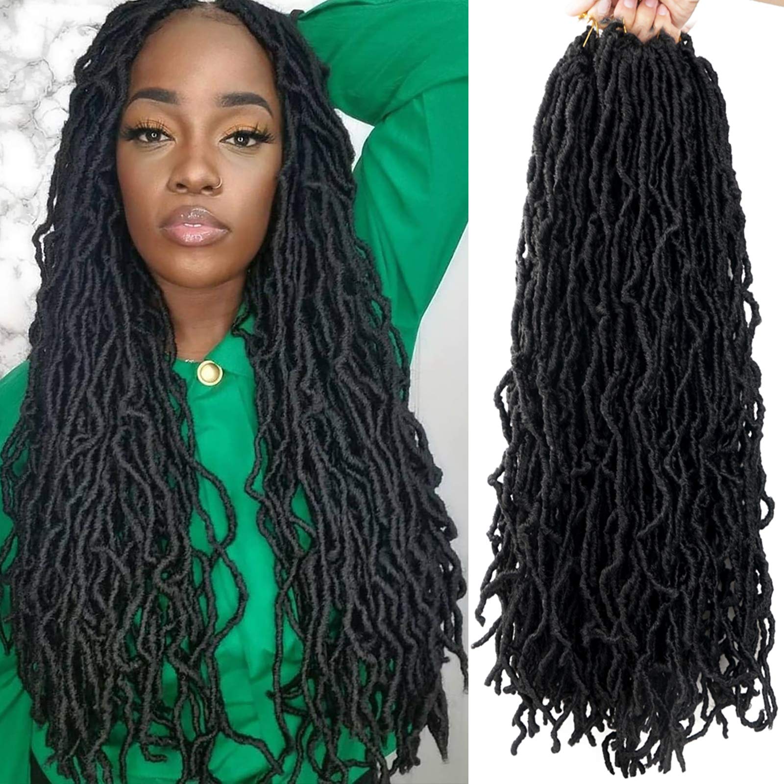 Buy Saimisu 7 Packs New Faux Locs Crochet Hair 24 inch Pre-looped ...