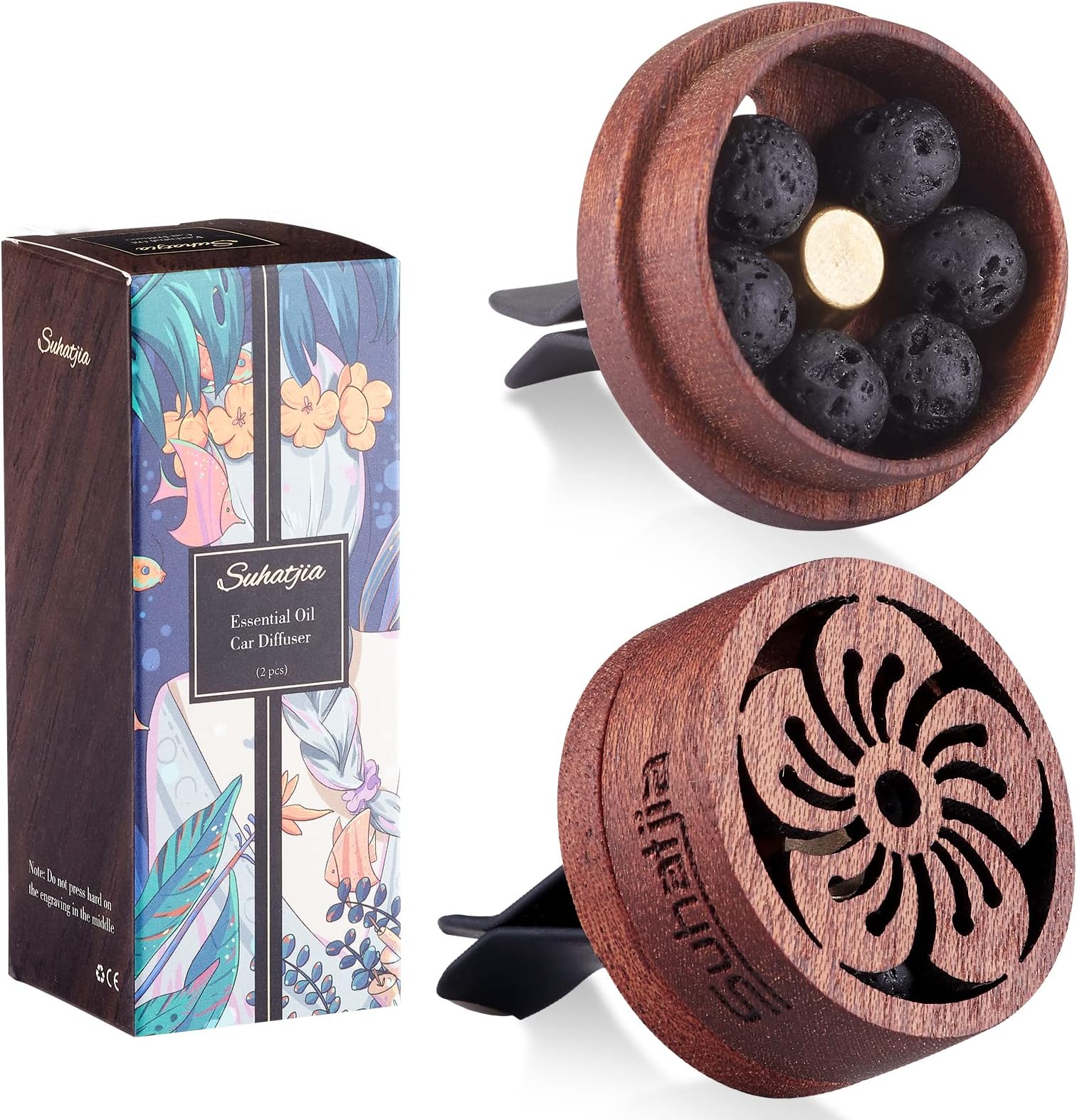 Amazon.com: Aroma Wood Essential Oil Diffuser 4 Packs Minimalistic ...