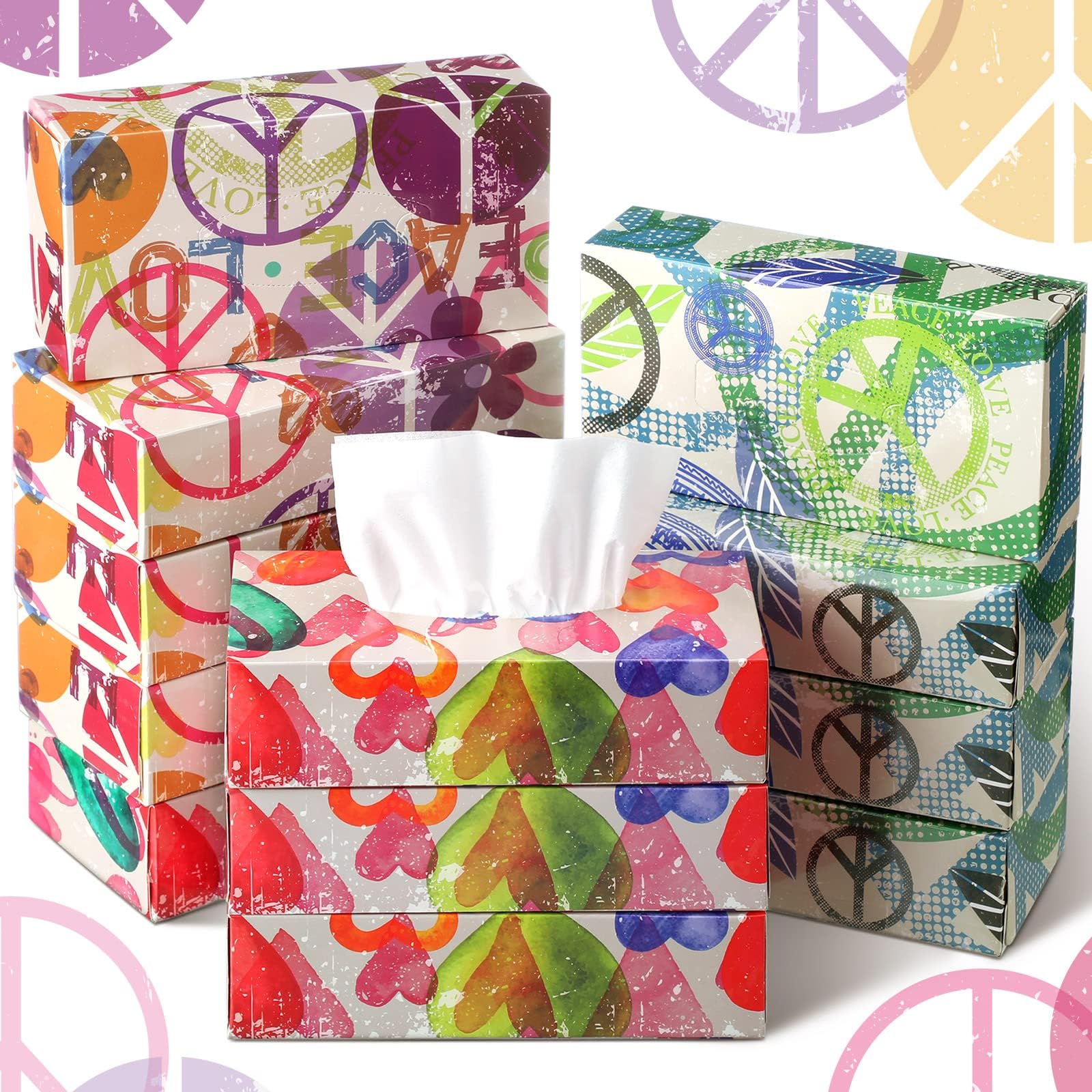 Amazon.com: Teling 12 Packs 840 Sheets Flat Tissue Boxes 3 Ply Facial ...