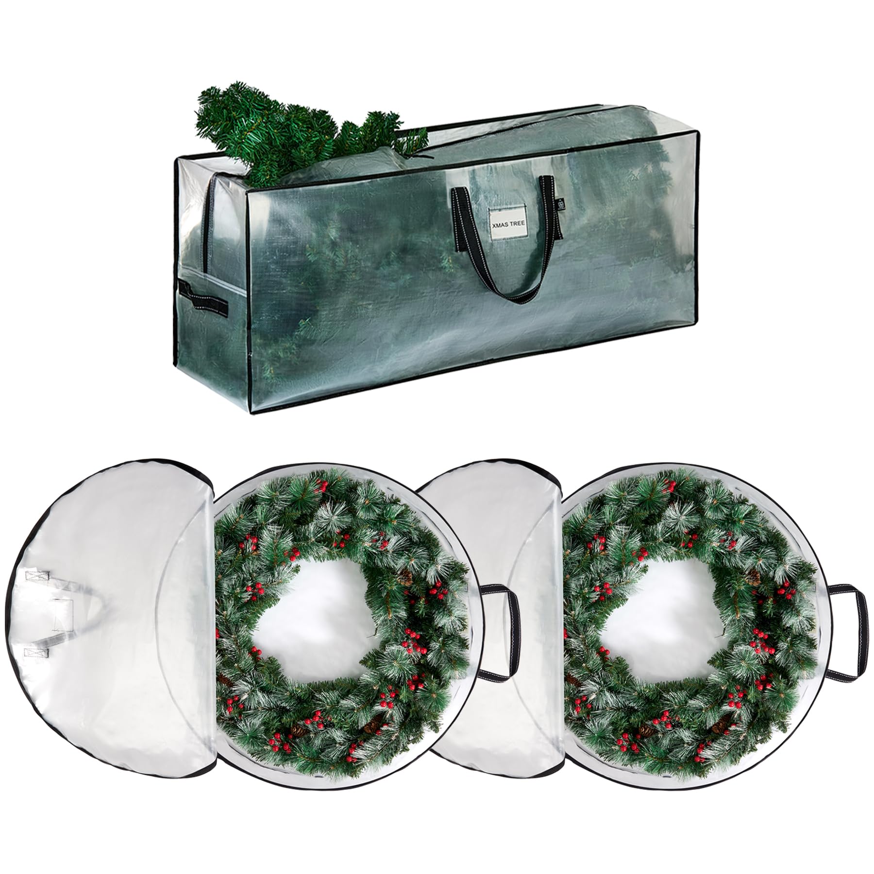 Amazon.com: VENO 3 Pack Christmas Wreath, Tree Storage Bags (2 Pack 36 ...