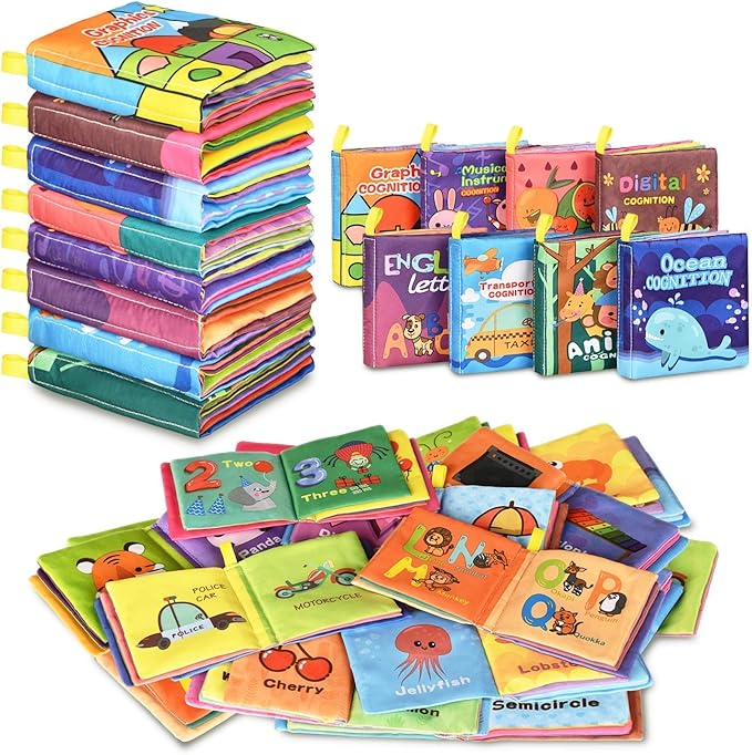 Amazon.com: Baby Bath Books,Nontoxic Fabric Soft Baby Cloth Books,Early ...
