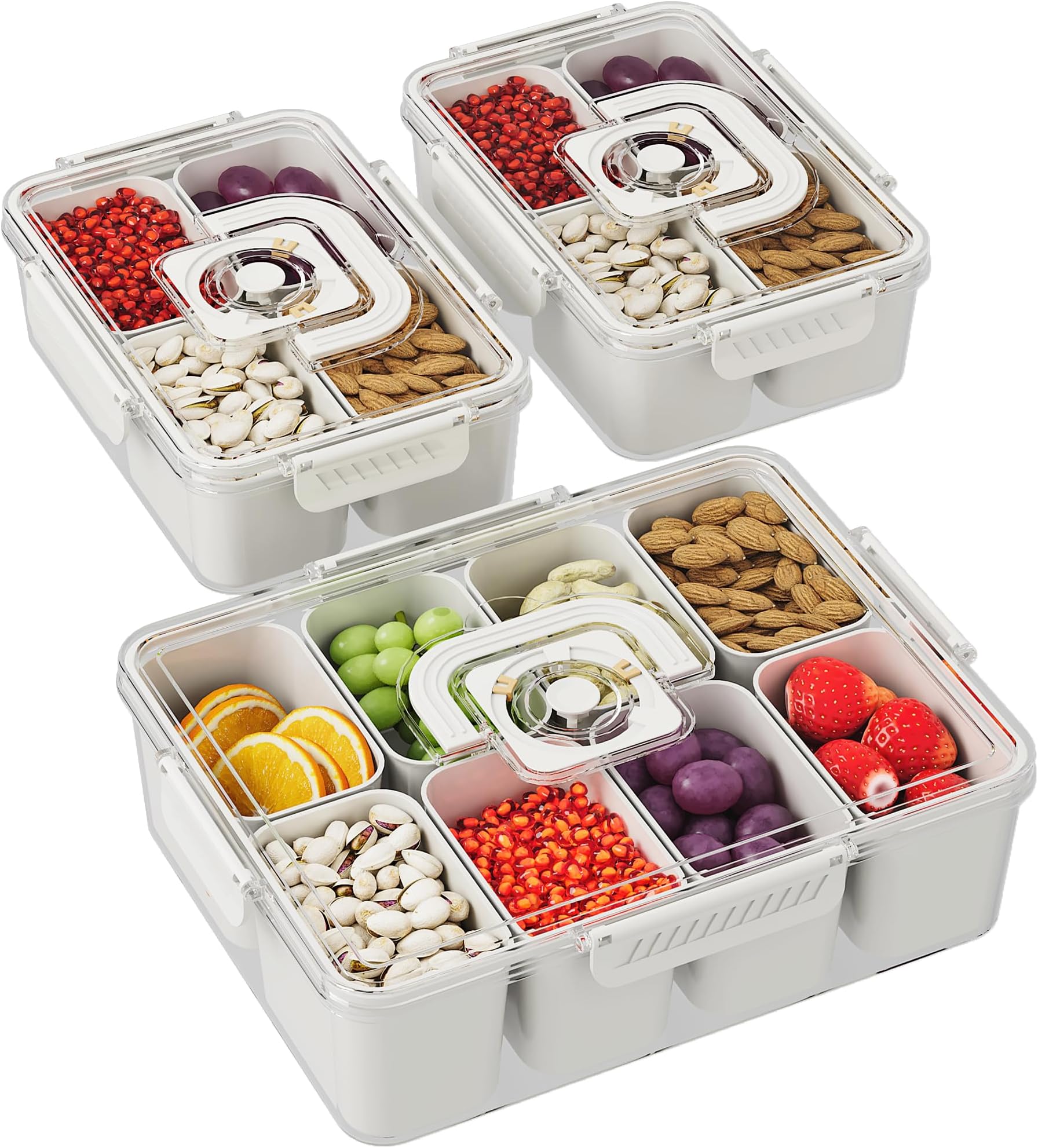 Amazon.com | 2 Pcs Snackle Box Container, Stackable Snack tray with lid ...