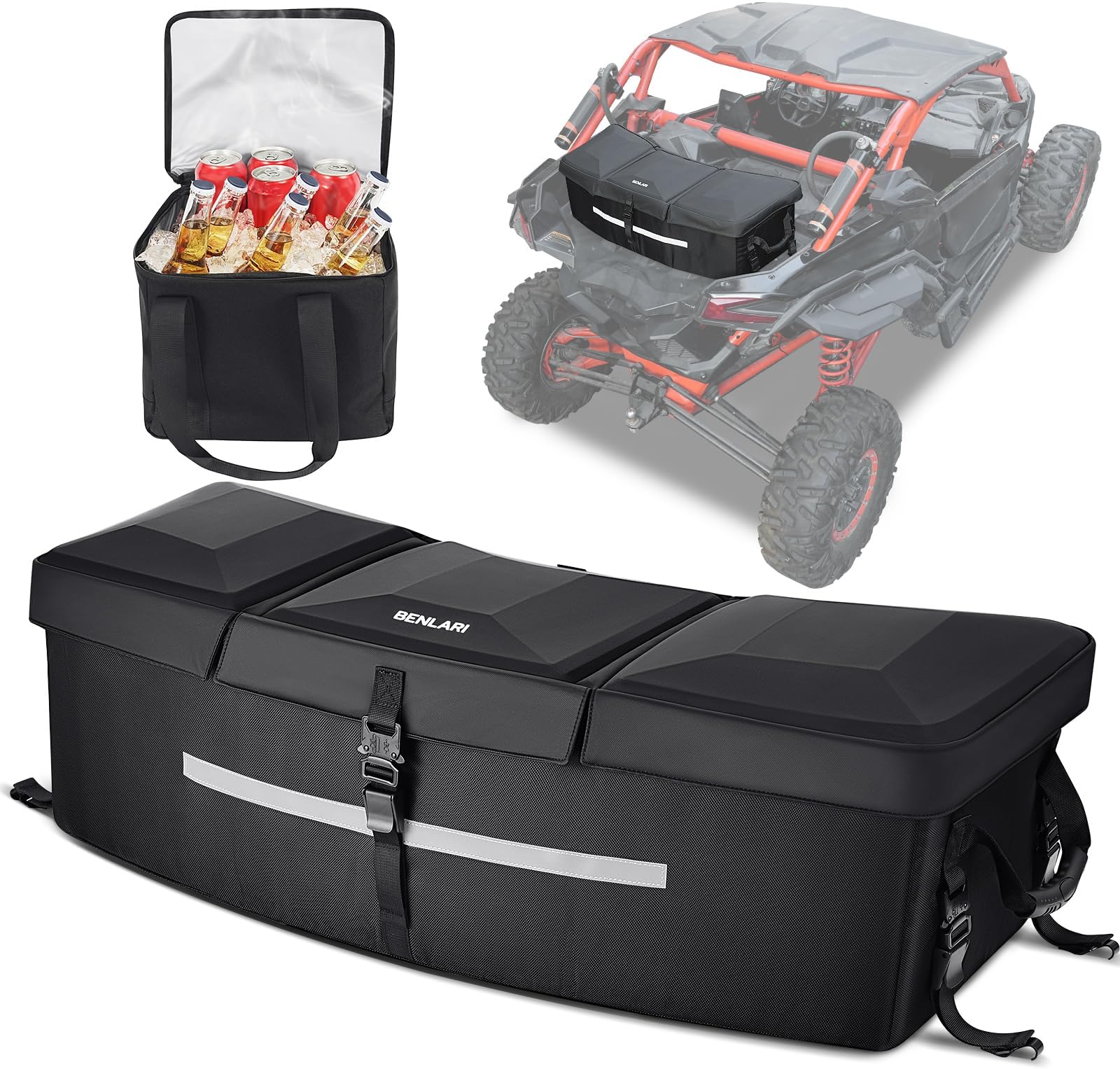 Amazon.com: Benlari ATV Cargo Bag X3 Storage Bag 53L Waterproof ATV Bed ...