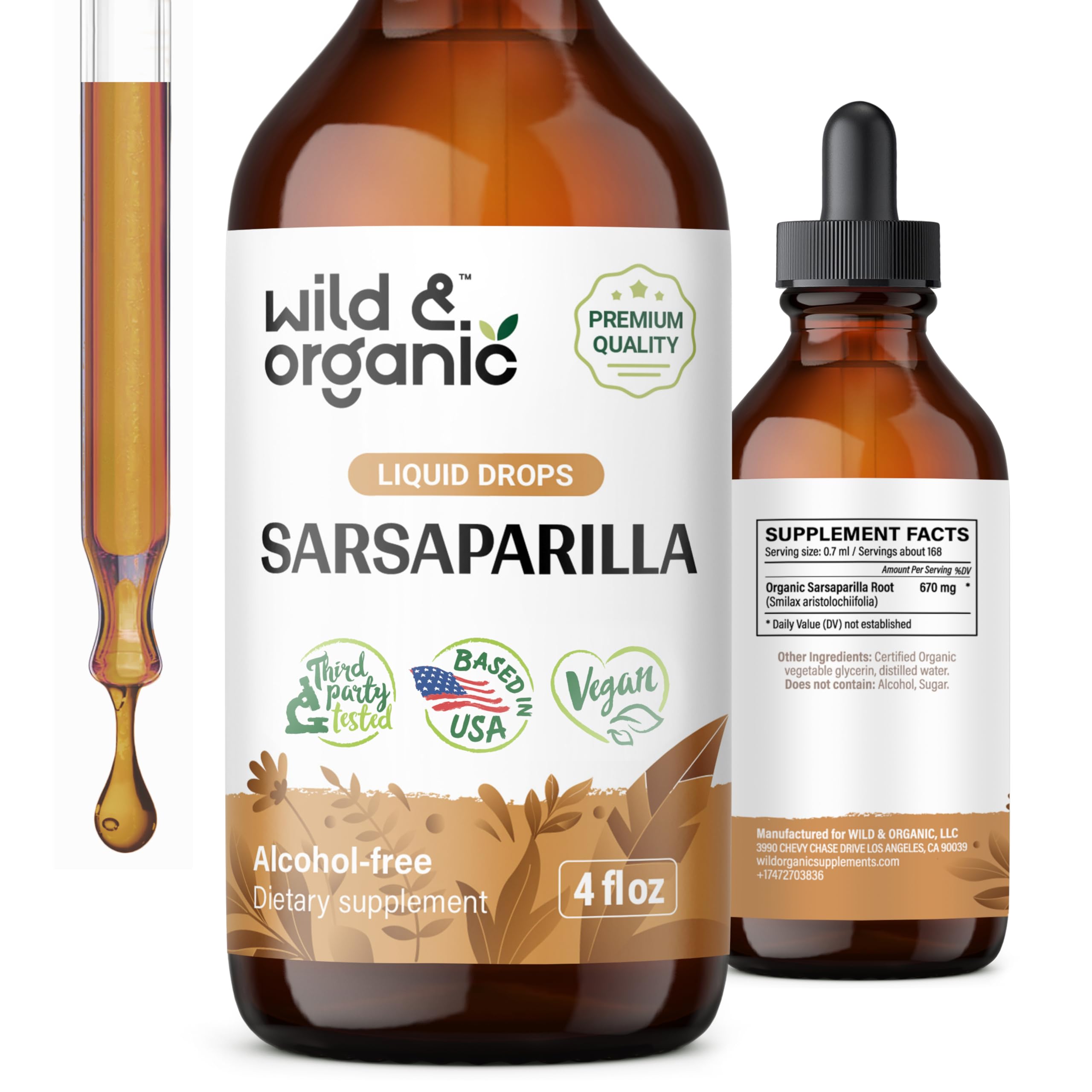 Amazon.com: Wild & Organic Sarsaparilla Root Tincture - Detox Cleanse ...