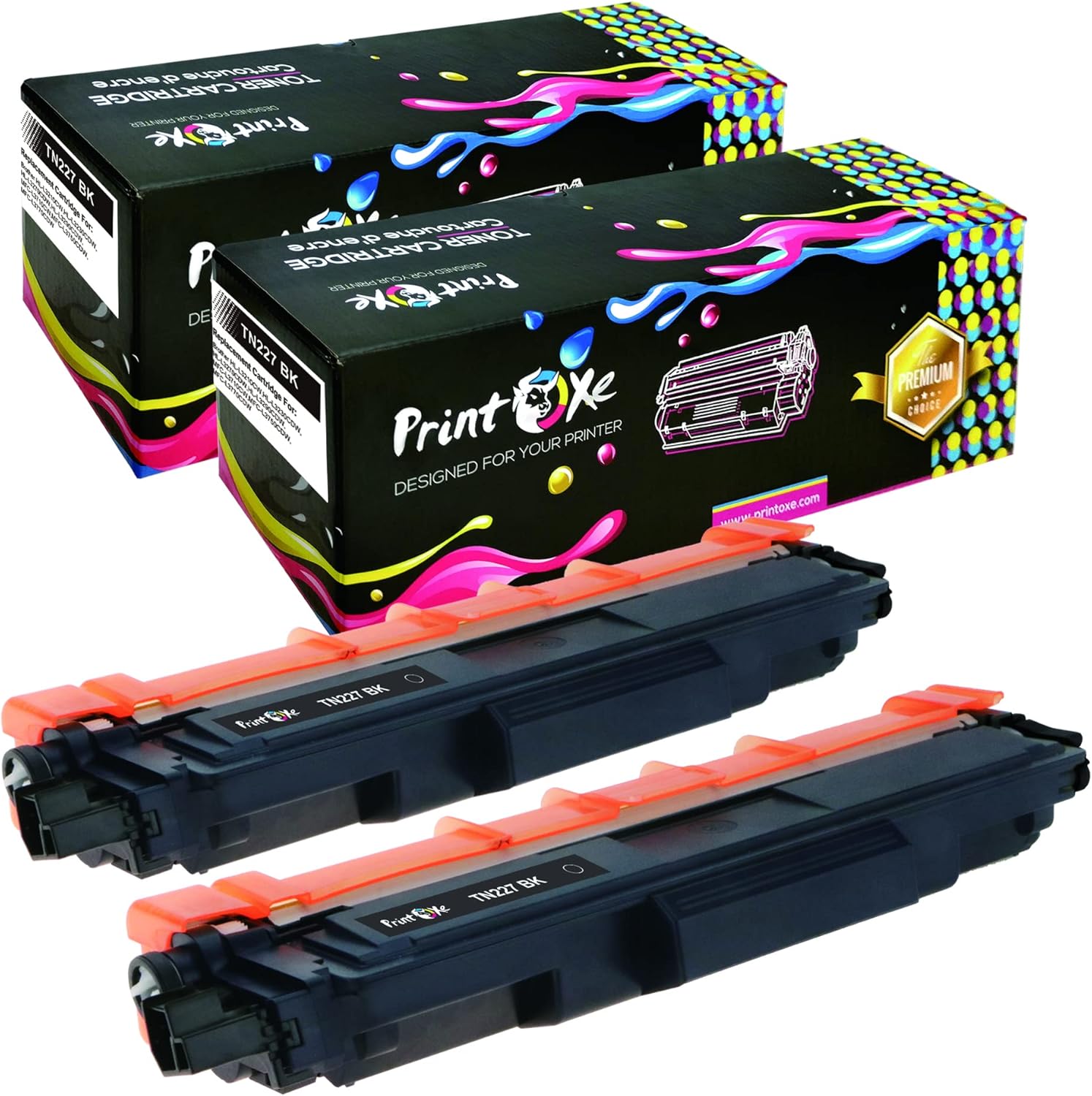 PRINTOXE® TN227 Compatible 2 Black TN-227 Toner Cartridges for Brother ...