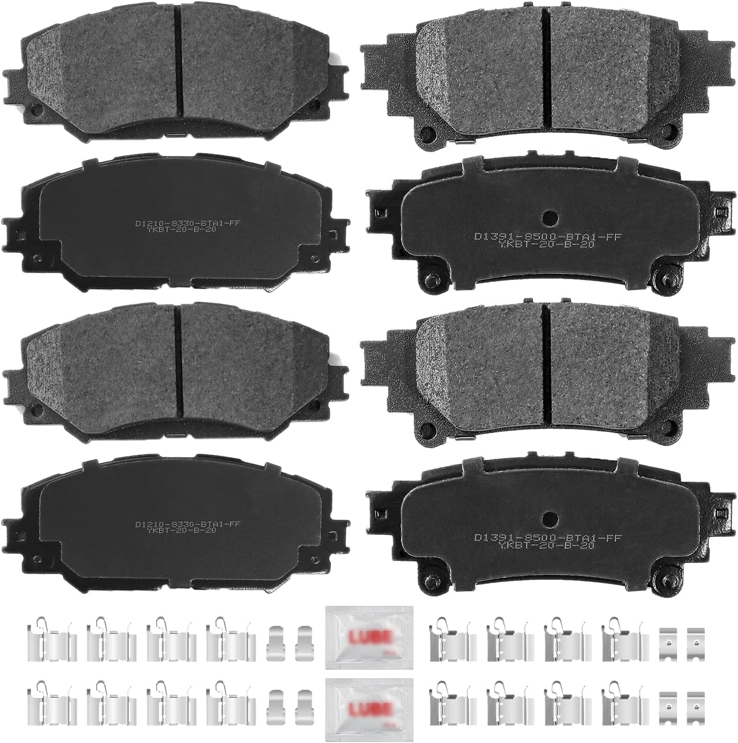 Amazon.com: ACB ZONE Front and Rear Disc Brake Pads Set Ceramic w ...