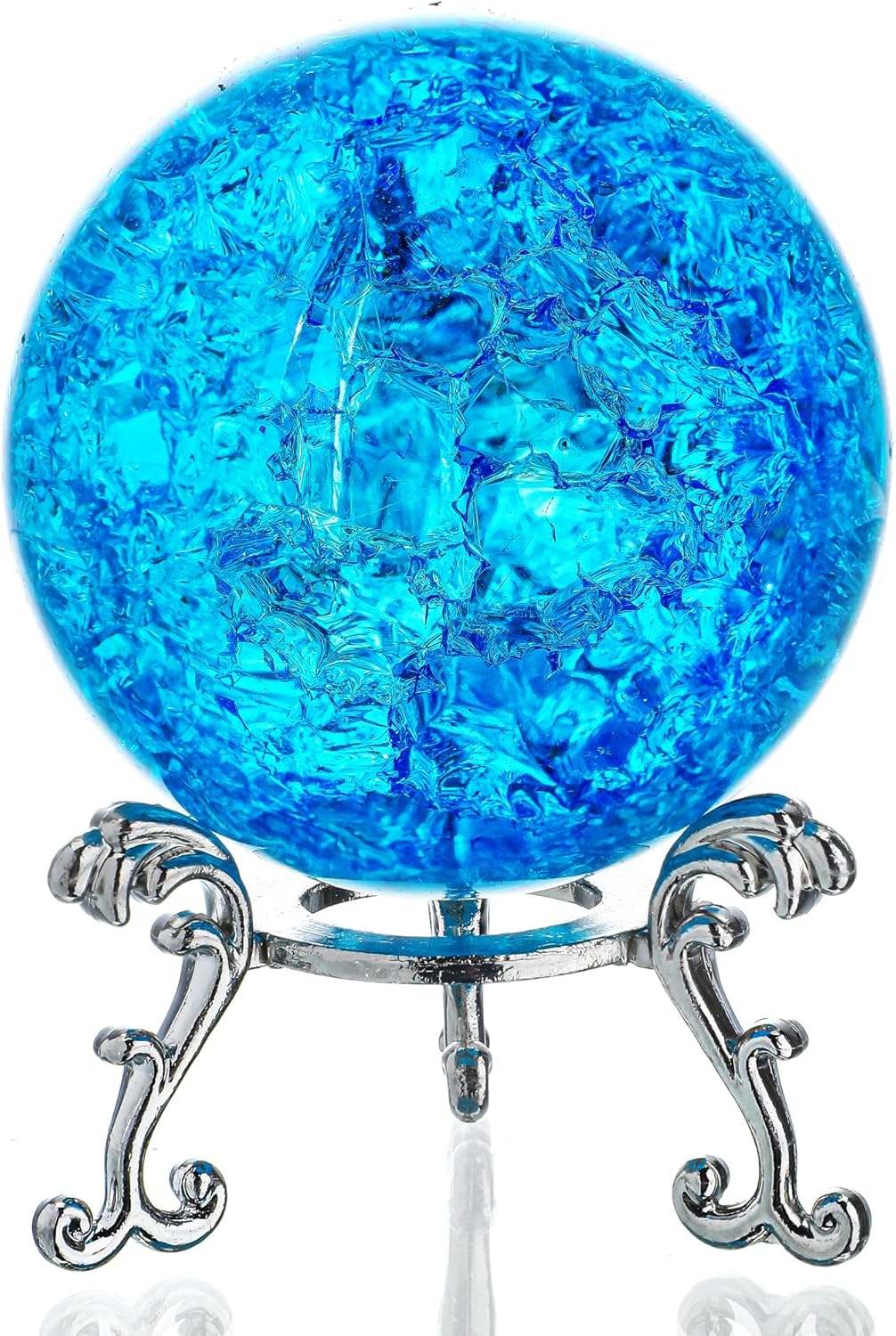 Amazon.com: kanpura 60mm Ice Cracked Crystal Ball Paperweight Crystal ...