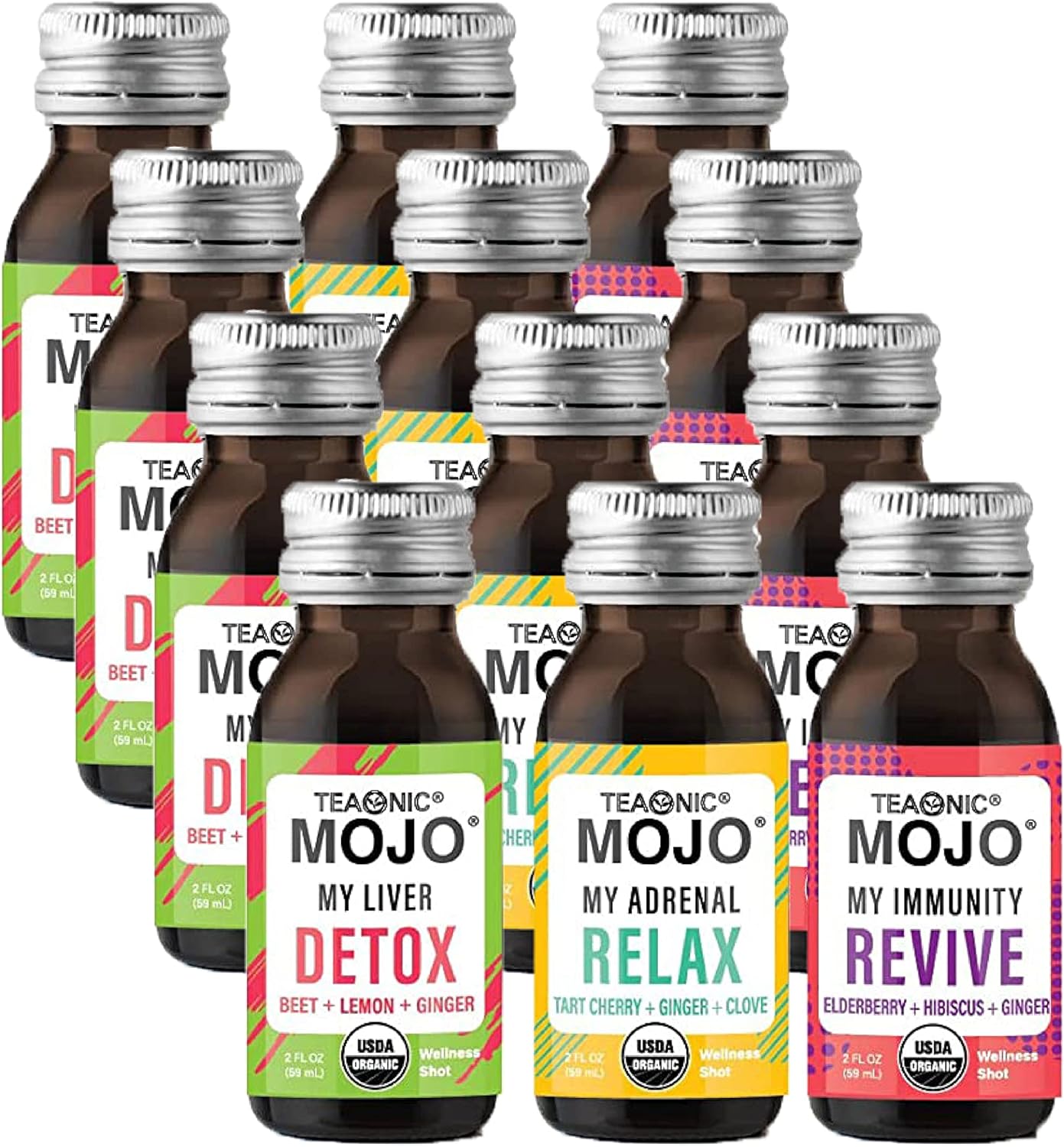 Amazon.com: TEAONIC Wellness Shots - Variety Pack: Relax, Revive, Detox ...