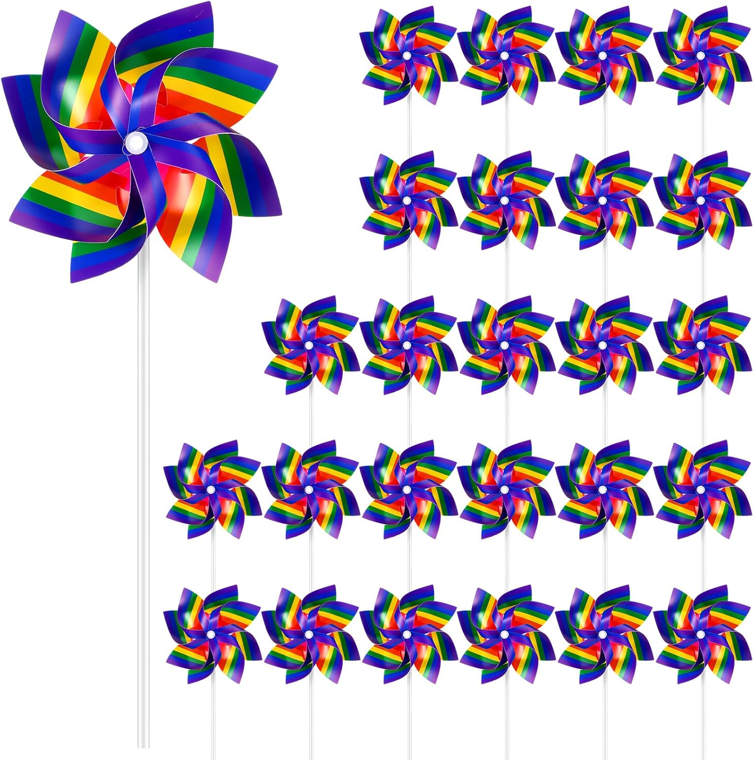 Amazon.com: Hungdao 30 Pack Rainbow Pinwheels for Yard and Garden ...