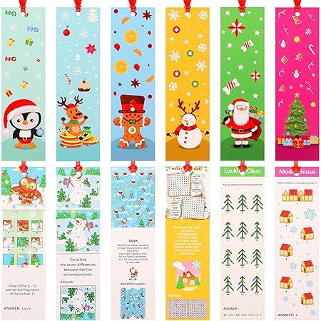 Amazon.com: Christmas Holiday Bookmarks Christmas Character Bookmarks ...