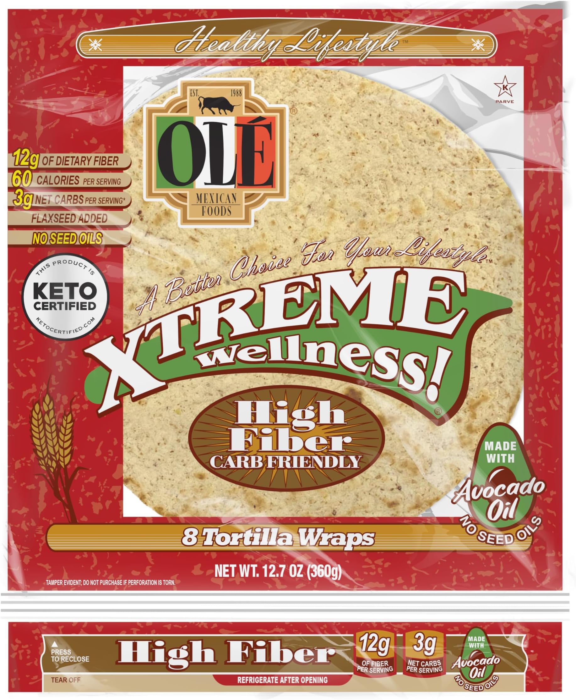 Amazon.com: Ole Mexican Foods Xtreme Wellness High Fiber Low Carb Keto ...