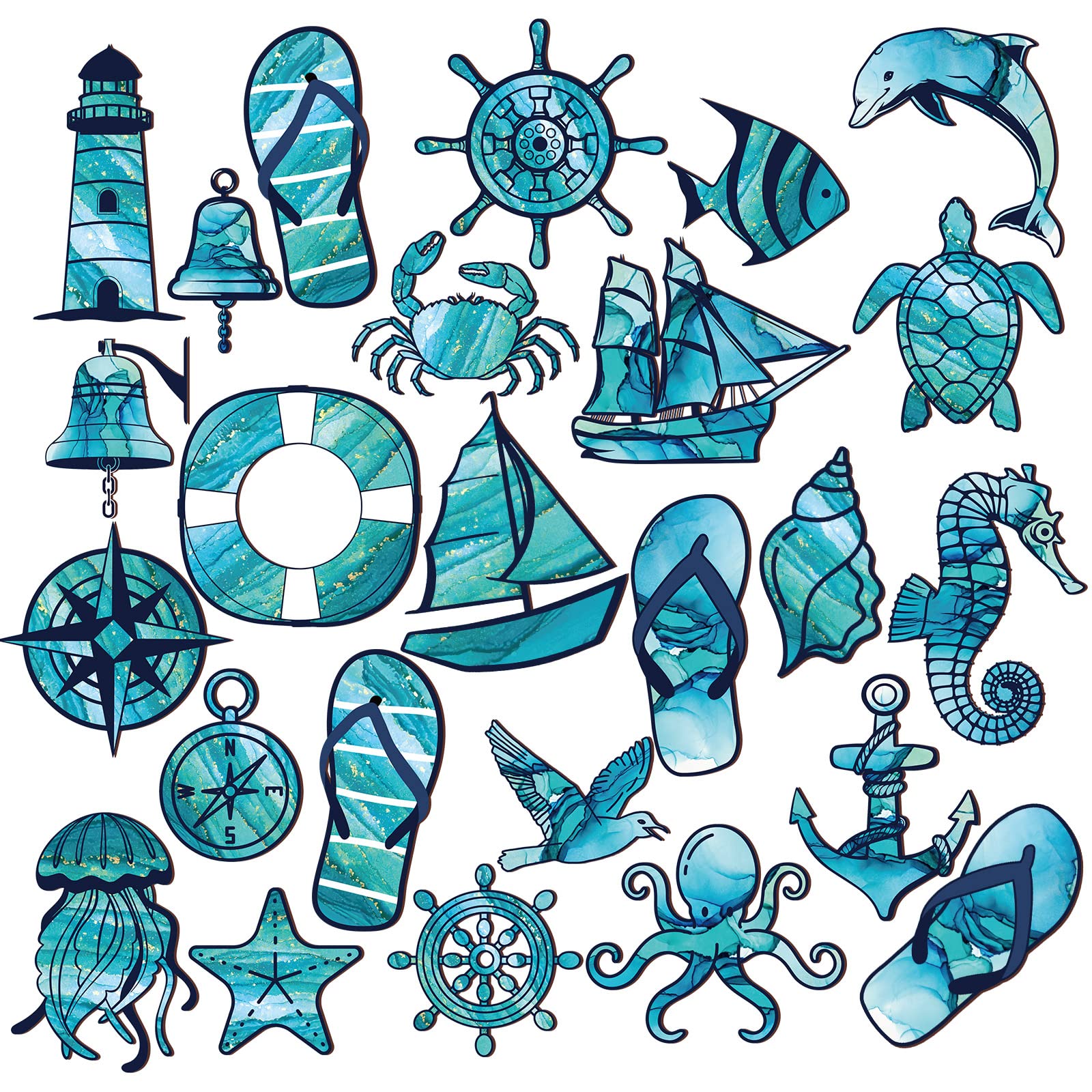 Amazon.com: 25 Pcs Turtle Car Magnets Set Ocean Cruise Ship Door ...