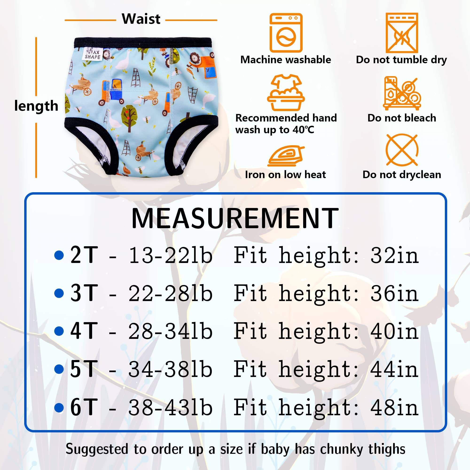 Snapklik.com : Max Shape 6 Pack Potty Training Underwear For Boys