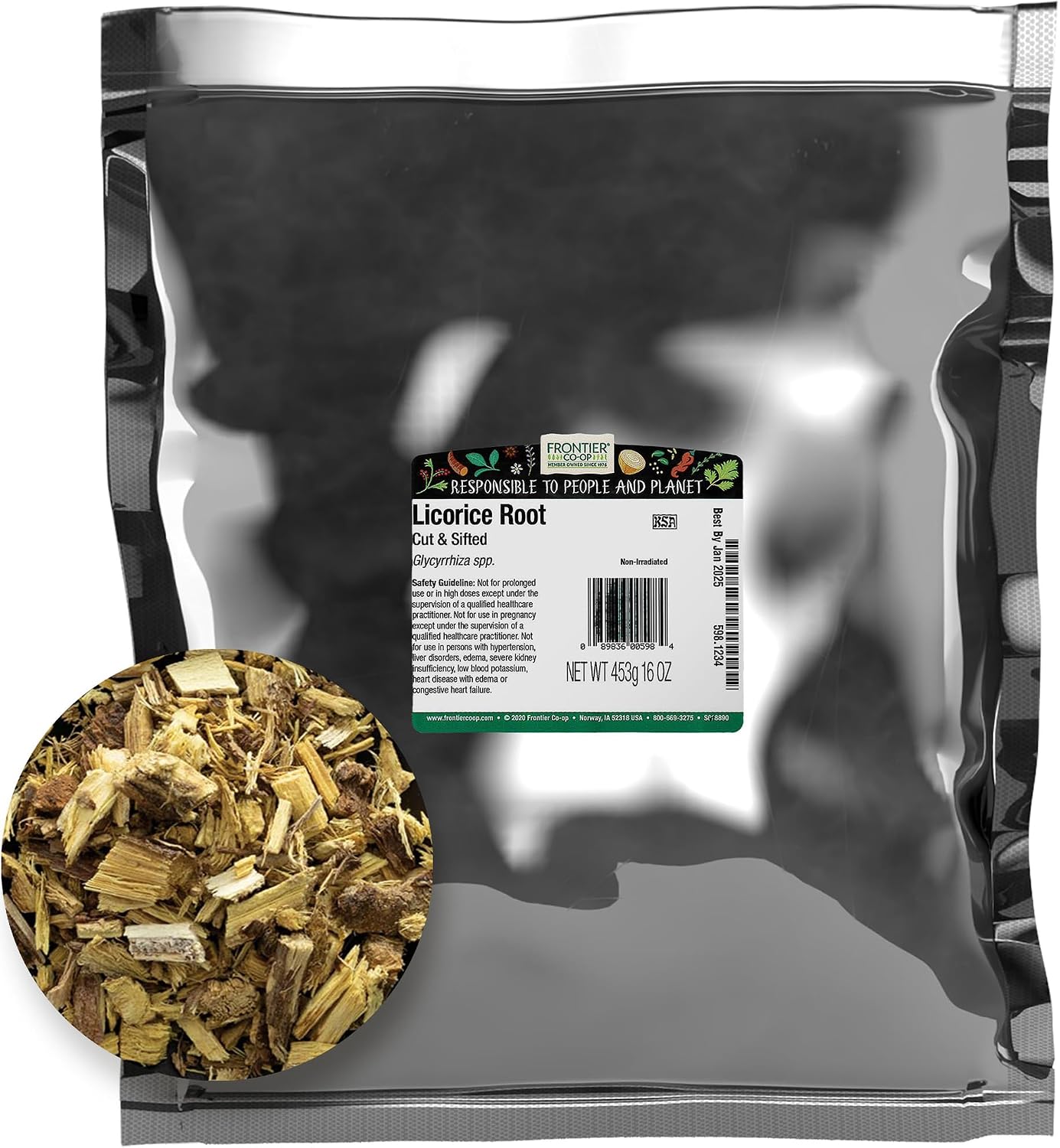 Licorice Root, Cut & Sifted Frontier Natural Products 1 lbs Bulk by ...