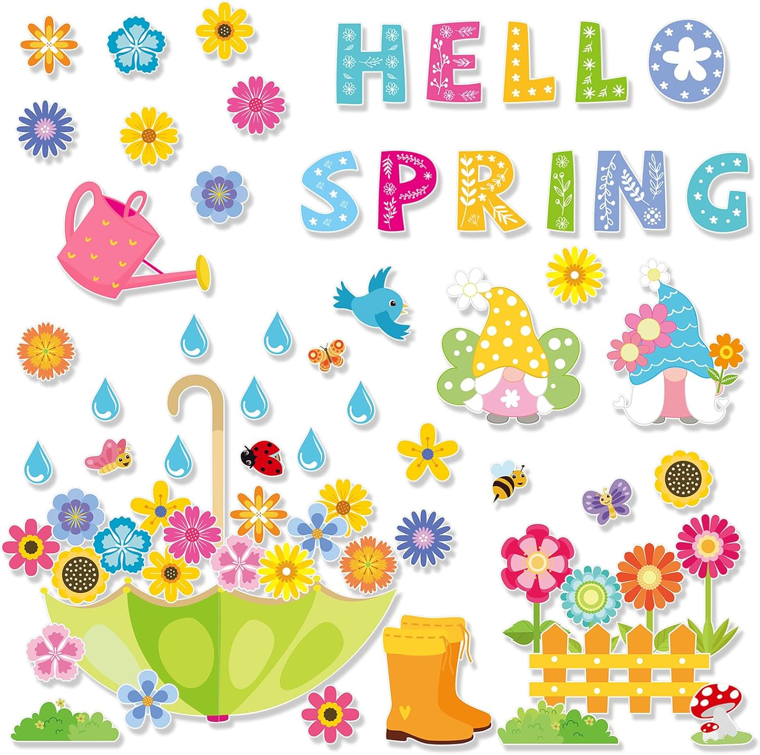 Amazon.com: Konsait Spring Bulletin Board Decorations, 68Pcs Spring ...