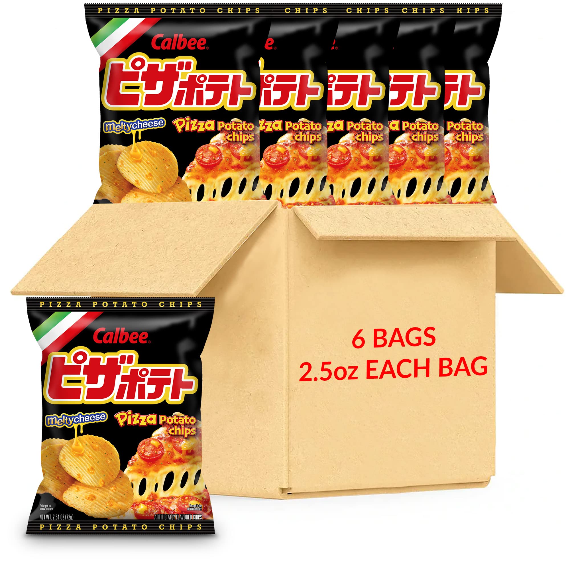 Amazon.com: Calbee Potato Chips (Pizza Potato, 2.54 oz) | Taste The ...