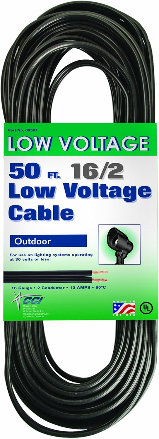 Coleman Cable 095015008 16/2 Low Voltage Lighting Cable, 50-Feet ...