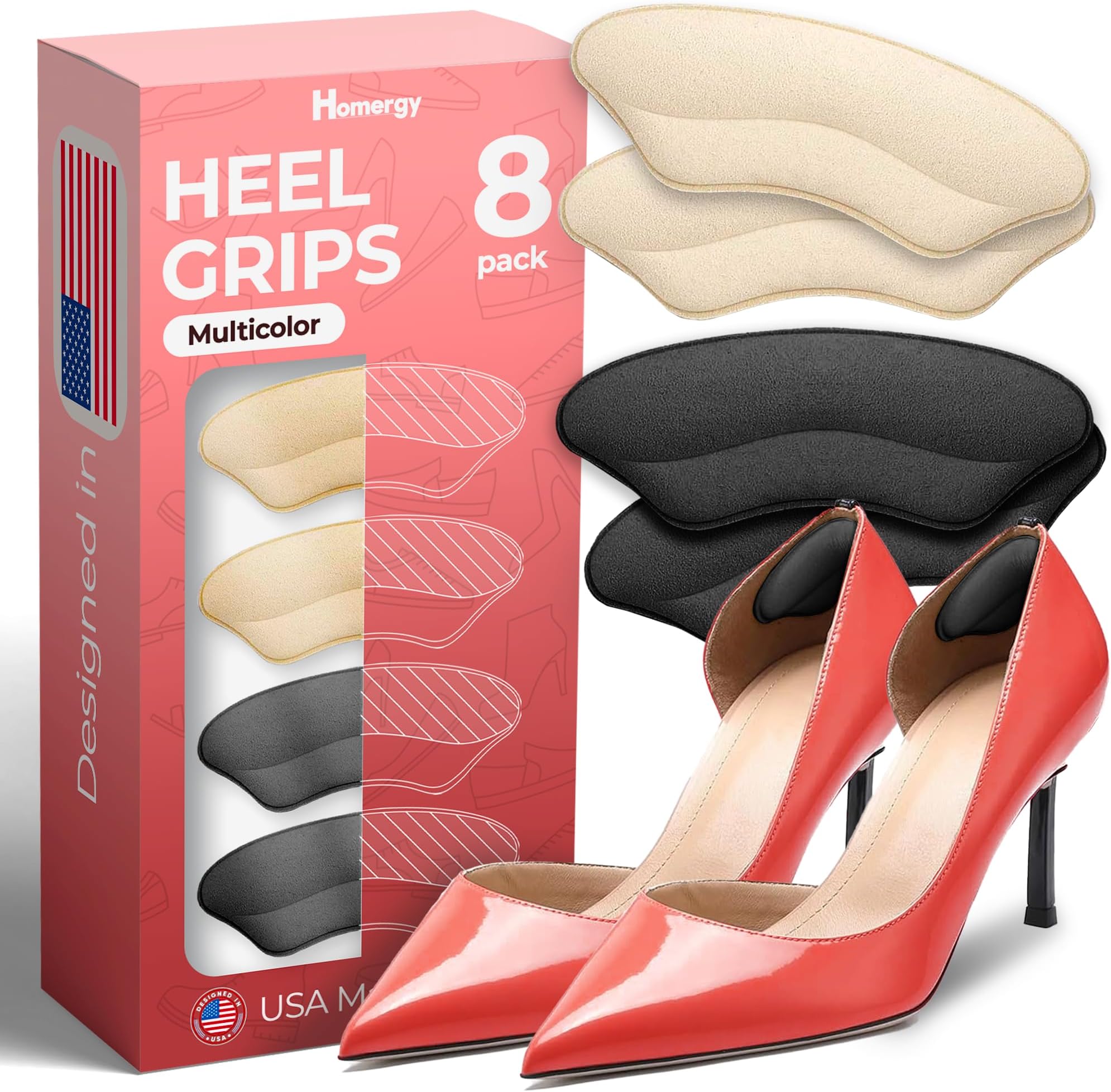Amazon.com: Homergy Heel Grips Liner Cushions Inserts for Loose Shoes ...