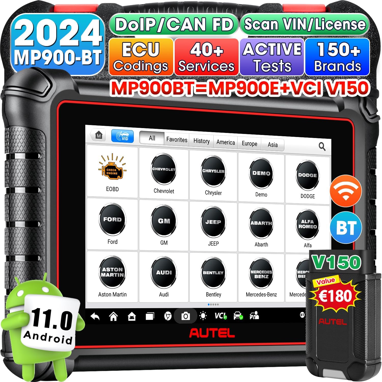 Autel Scanner MaxiPRO MP900-BT KIT, 2024 Newer Model of MP808BT Kit ...