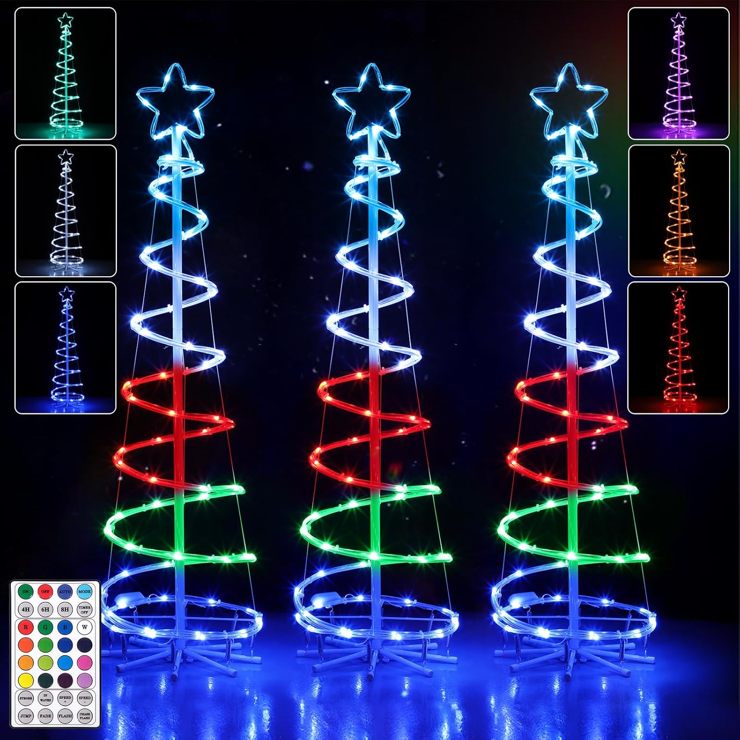 Amazon.com: Spiral Christmas Trees 3 Pack : Home & Kitchen